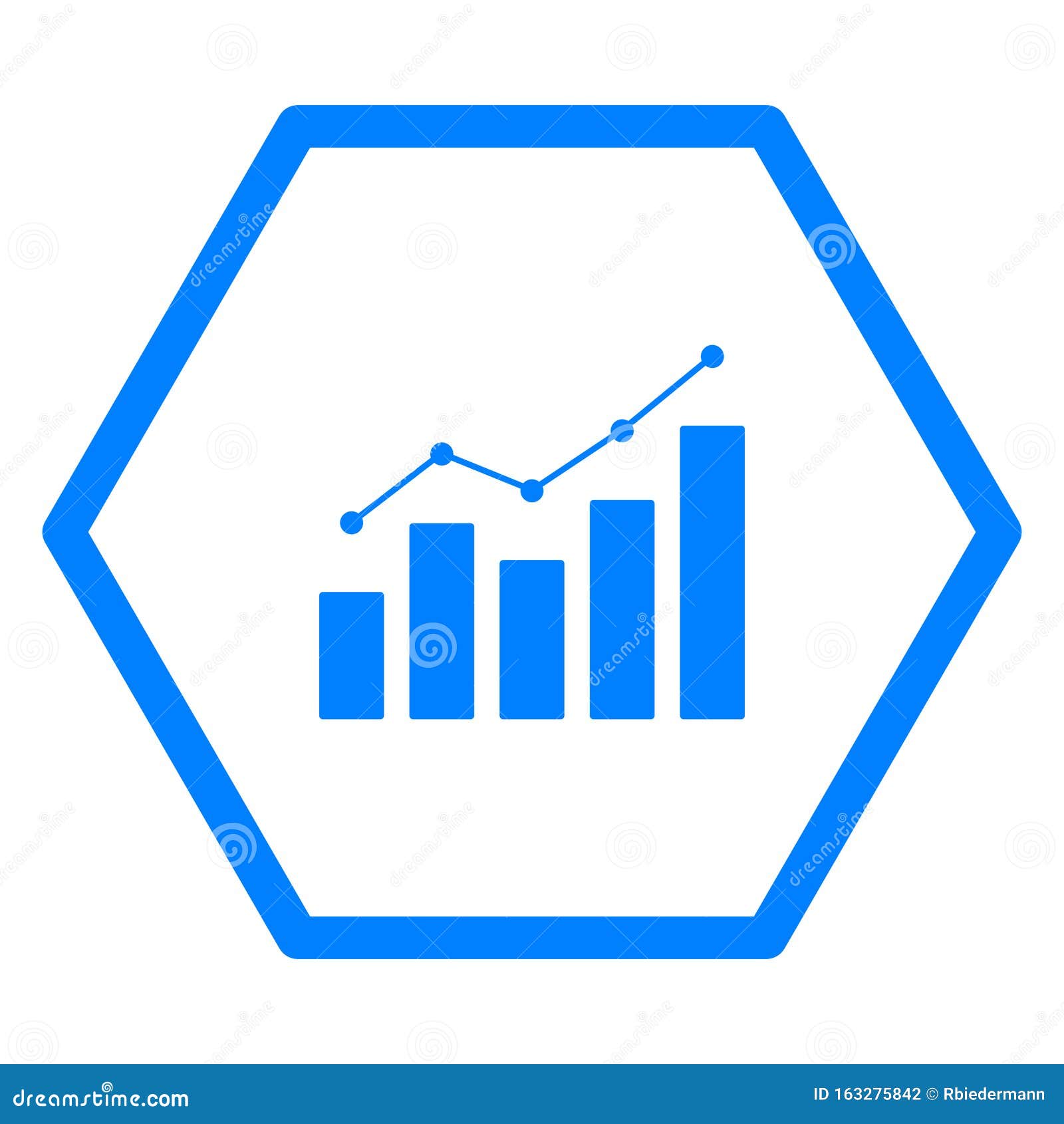 Chart and hexagon stock vector. Illustration of hexagonal - 163275842