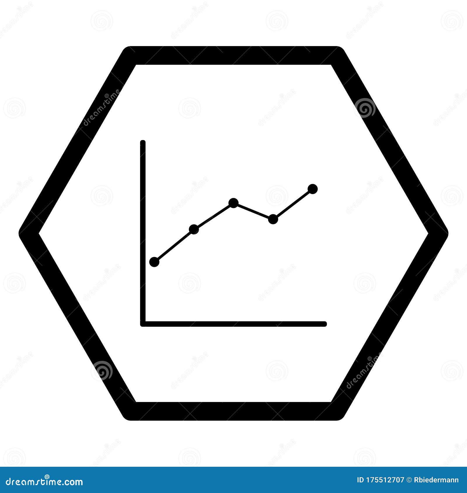 Chart and hexagon stock vector. Illustration of graph - 175512707