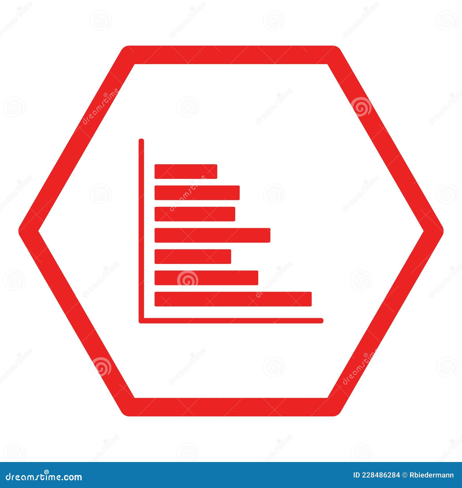 Chart and hexagon stock vector. Illustration of statistics - 228486284
