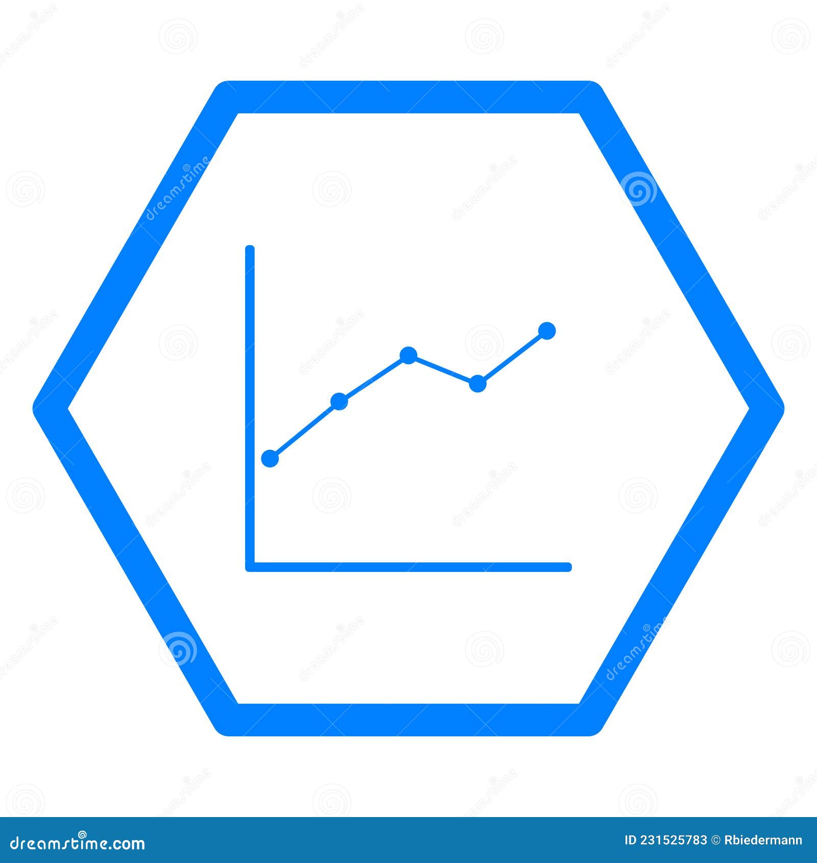 Chart and hexagon stock vector. Illustration of trend - 231525783