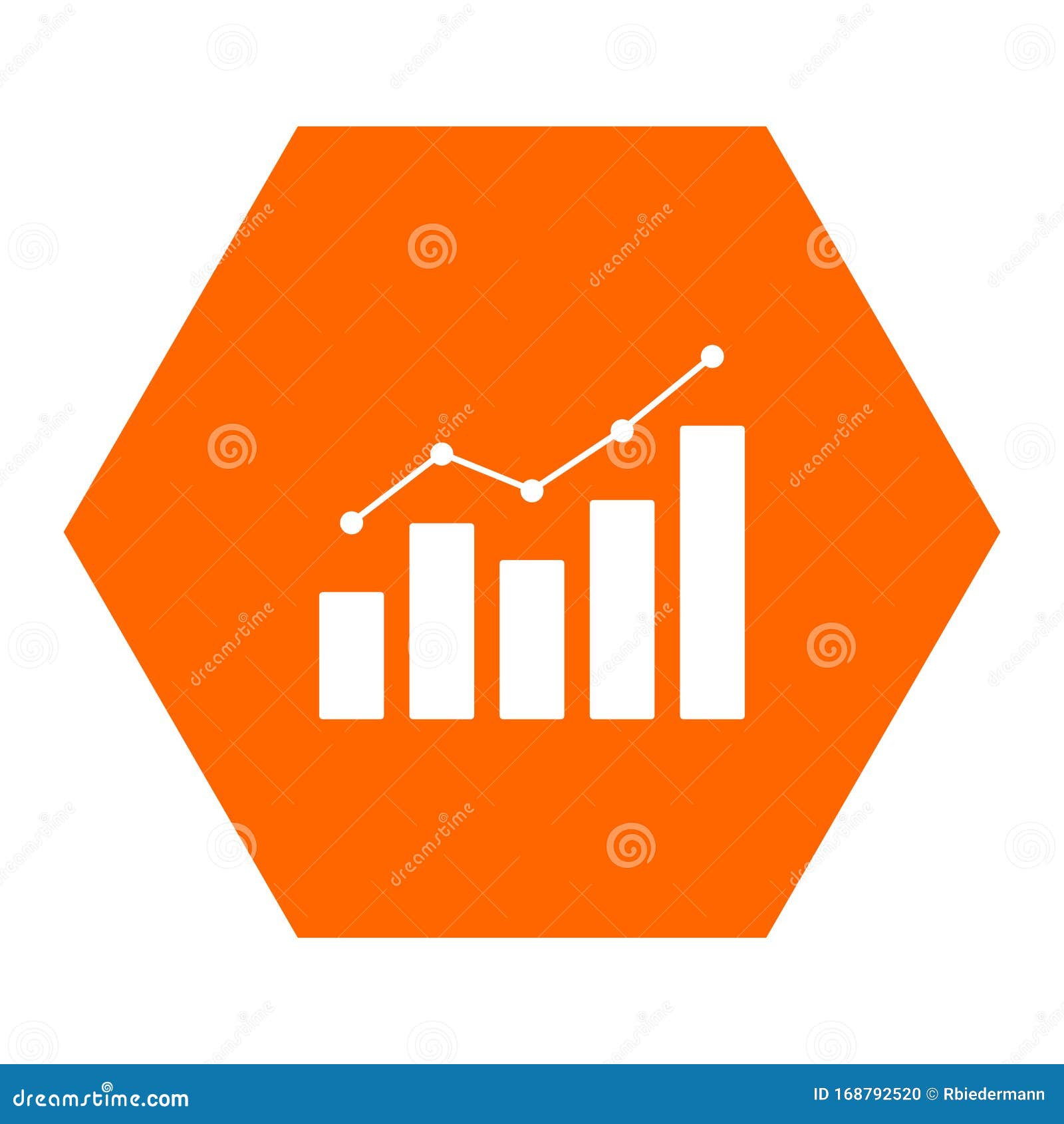 Chart and hexagon stock vector. Illustration of trend - 168792520