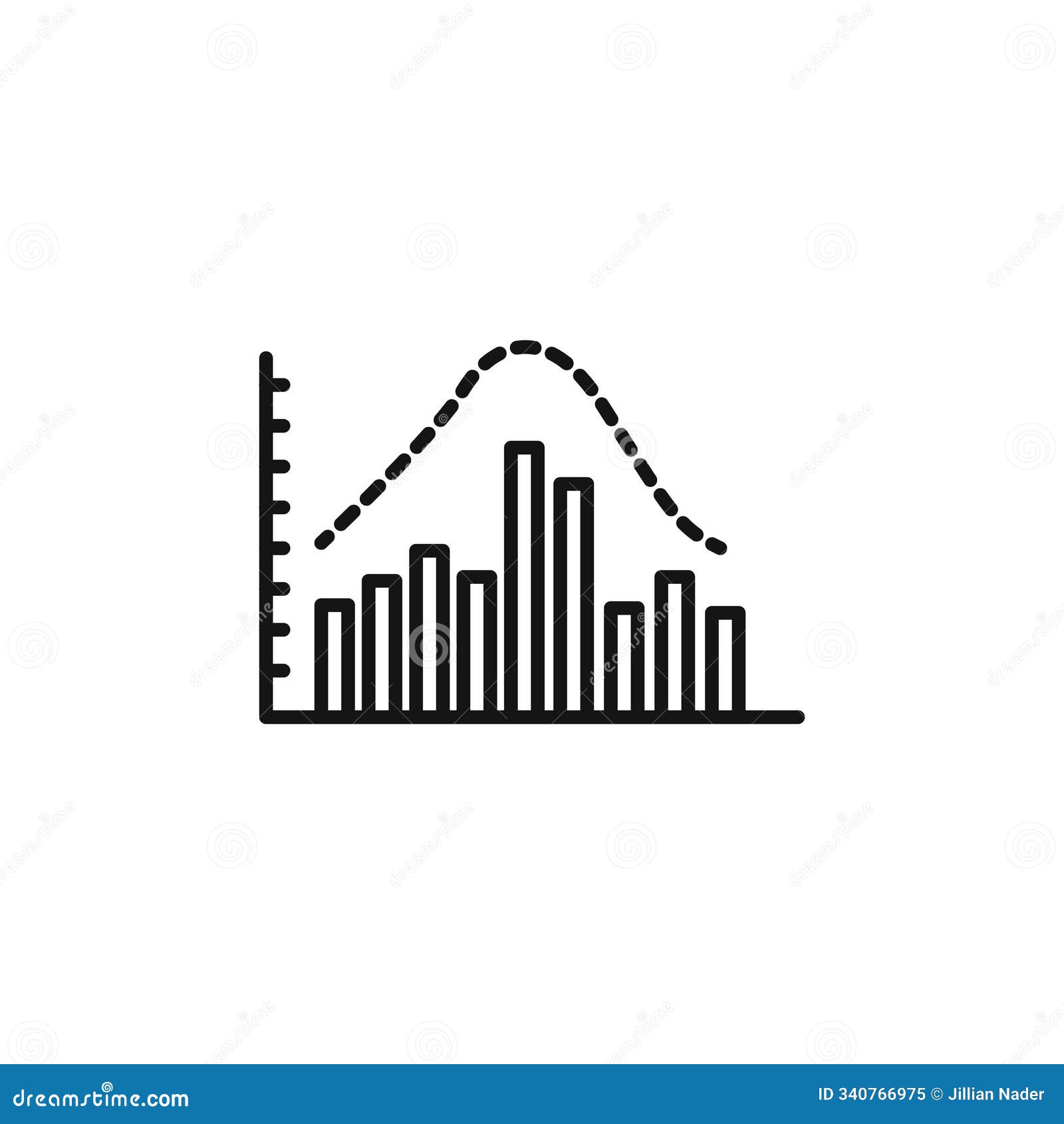 Chart Histogram Icon Thin Line Flat Illustration Stock Illustration ...