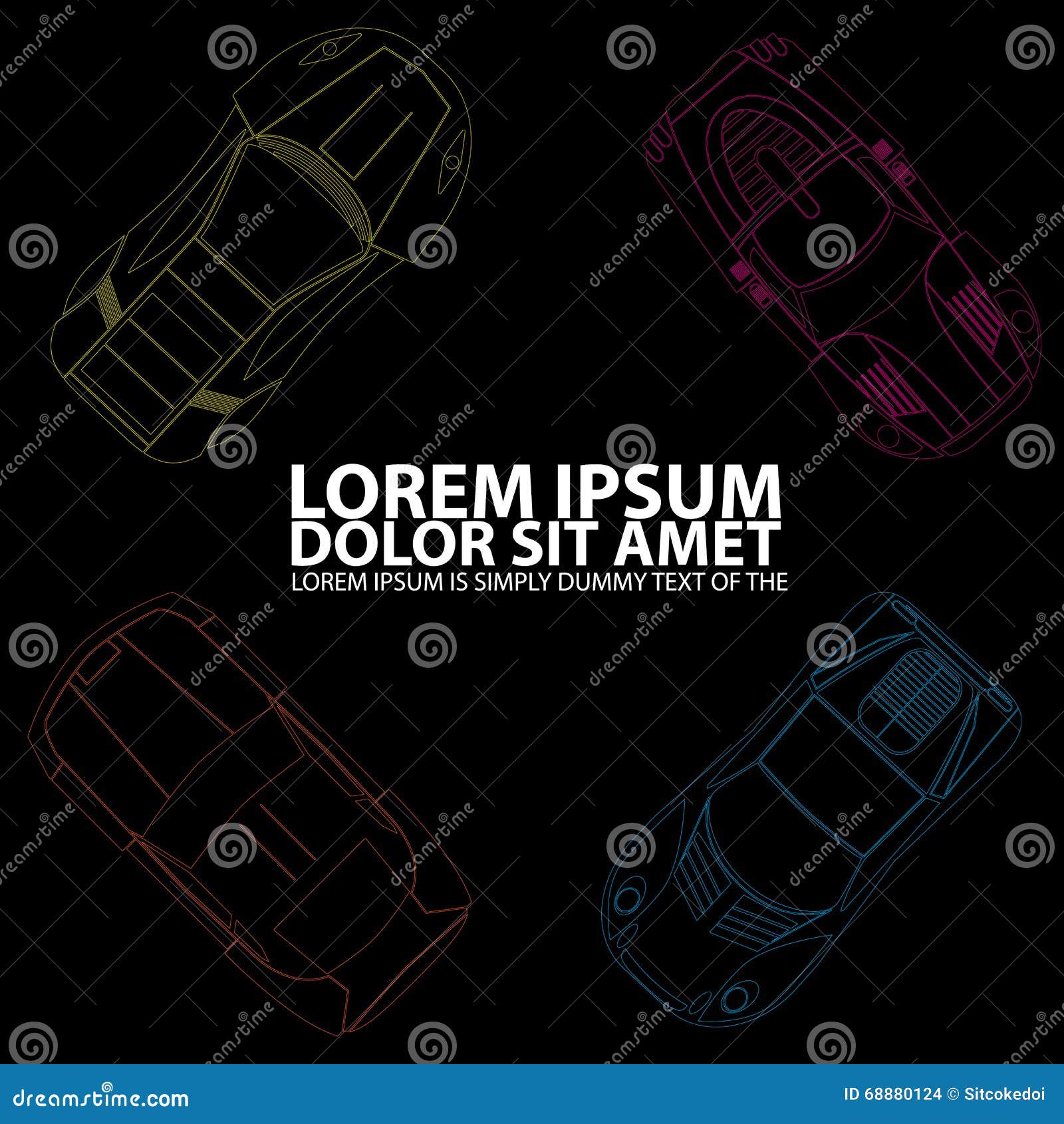 Chart Racing Car Straight Trajectory Harmonization Cartoon Vector ...