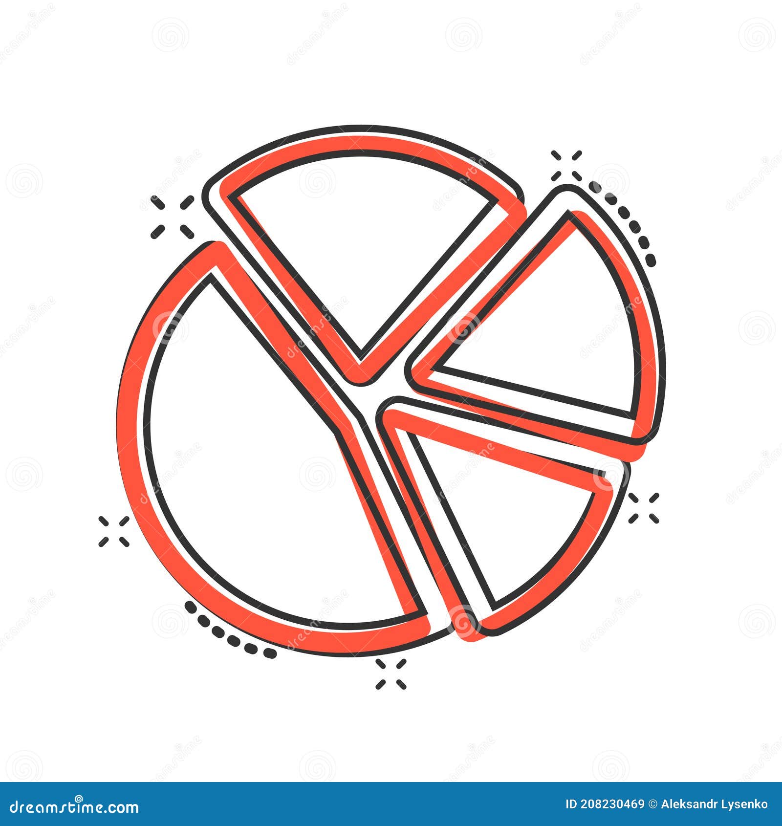 Chart Icon in Comic Style. Diagram Cartoon Vector Illustration on White ...