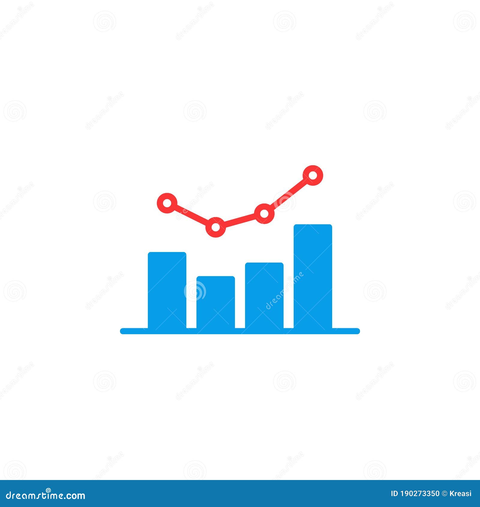 Chart Icon Flat Vector Design Stock Vector - Illustration of color ...