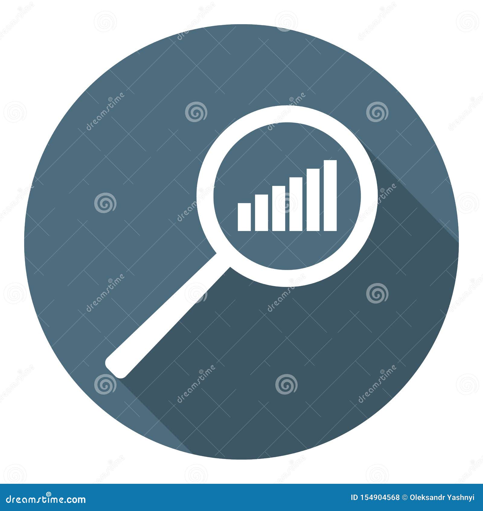 Chart Icon. Increase Schedule in Magnifier. Analysis and Statistics Data Symbol. Flat Style ...