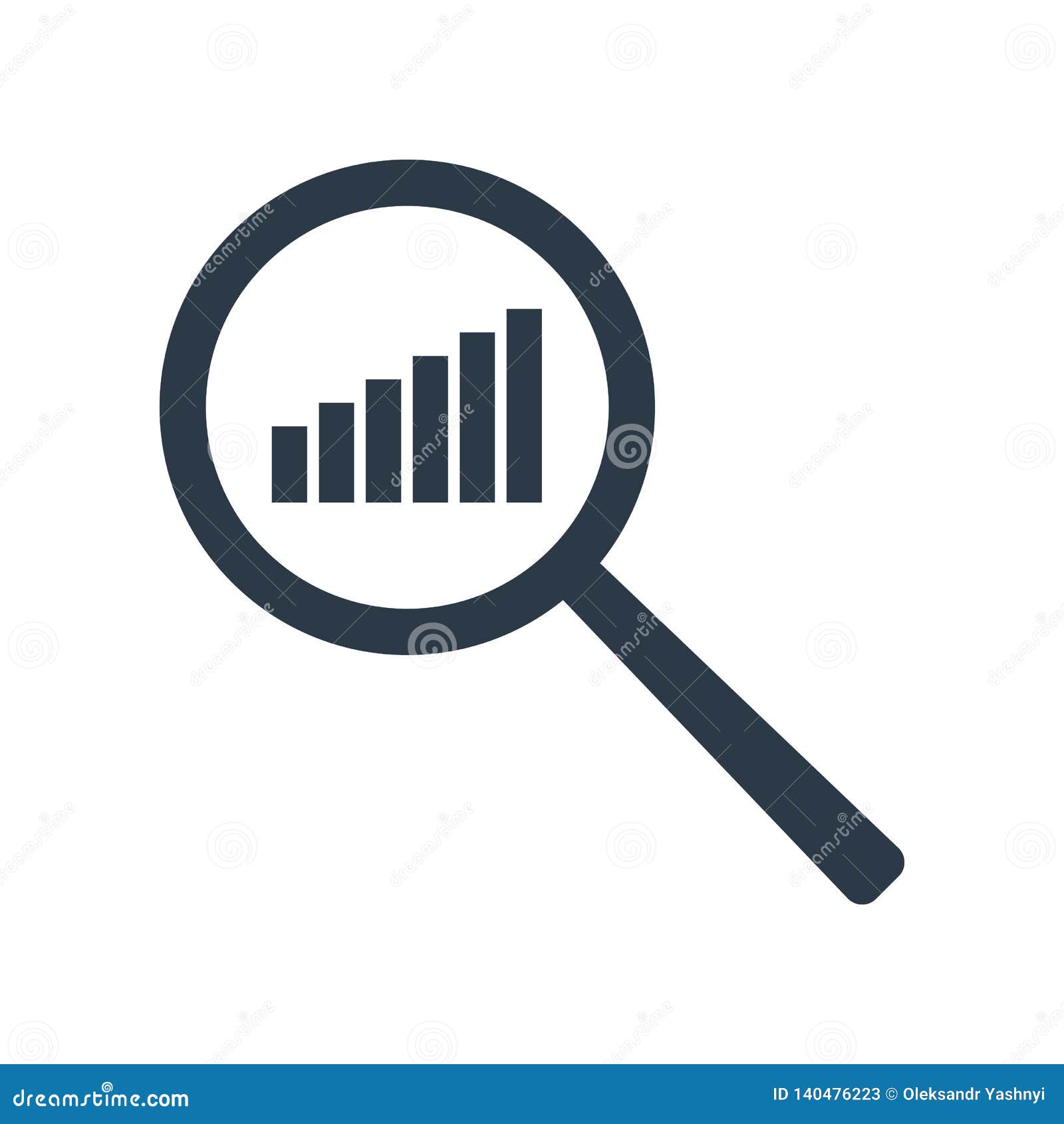 Chart Icon. Increase Schedule In Magnifier. Analysis And Statistics ...
