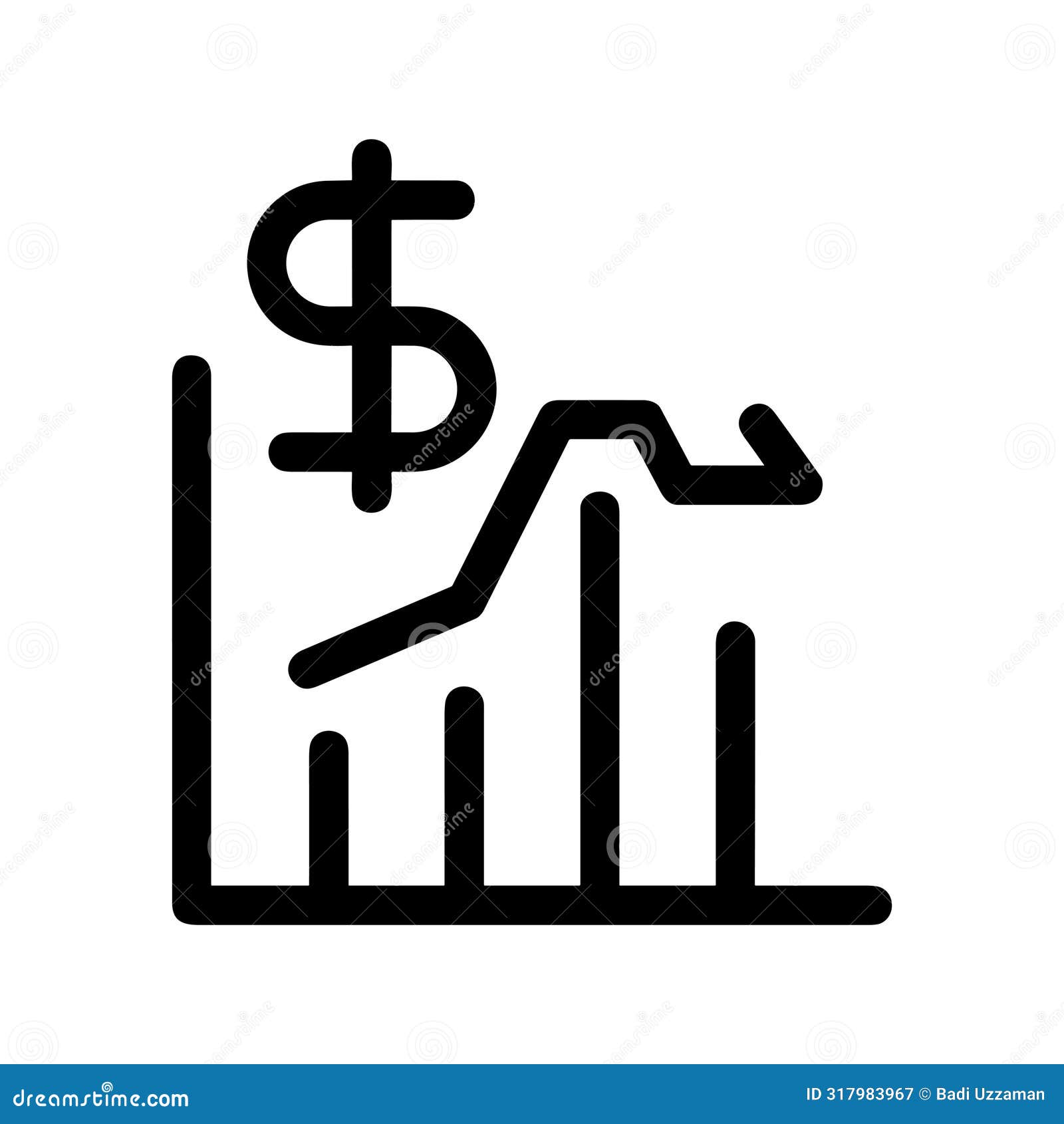 Chart Icon Symbol Vector Image Isolated on the White Background Stock ...