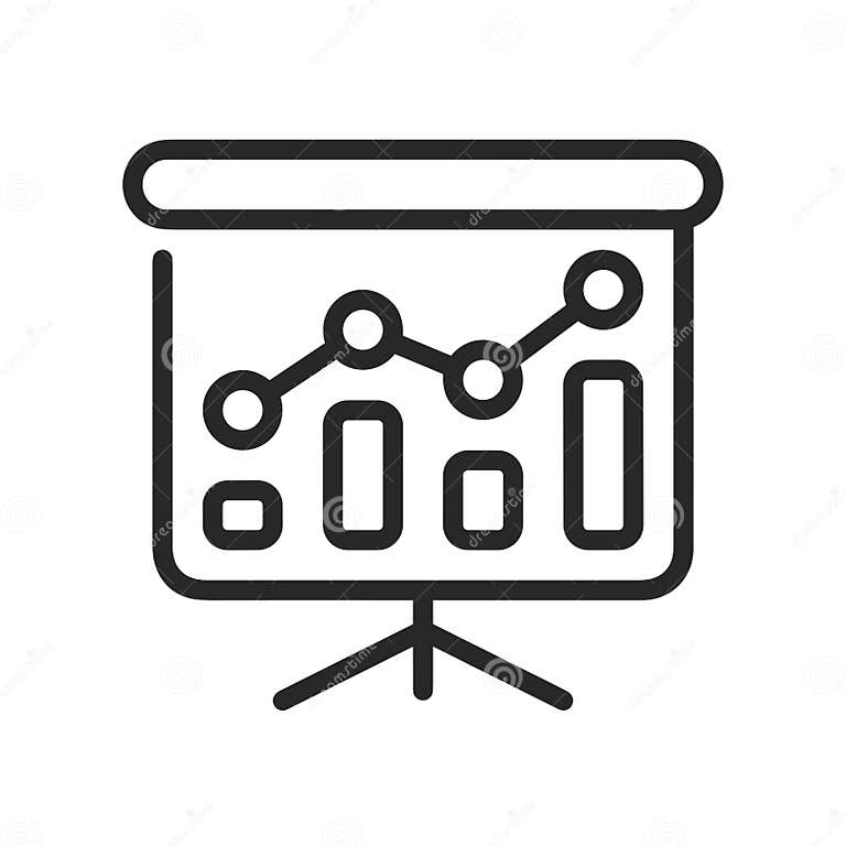 Chart Icon Symbol Vector Image Isolated on the White Background Stock ...