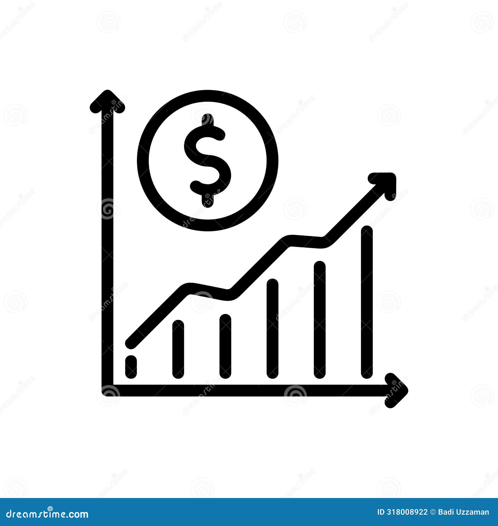 Chart Icon Symbol Vector Image Isolated on the White Background Stock ...