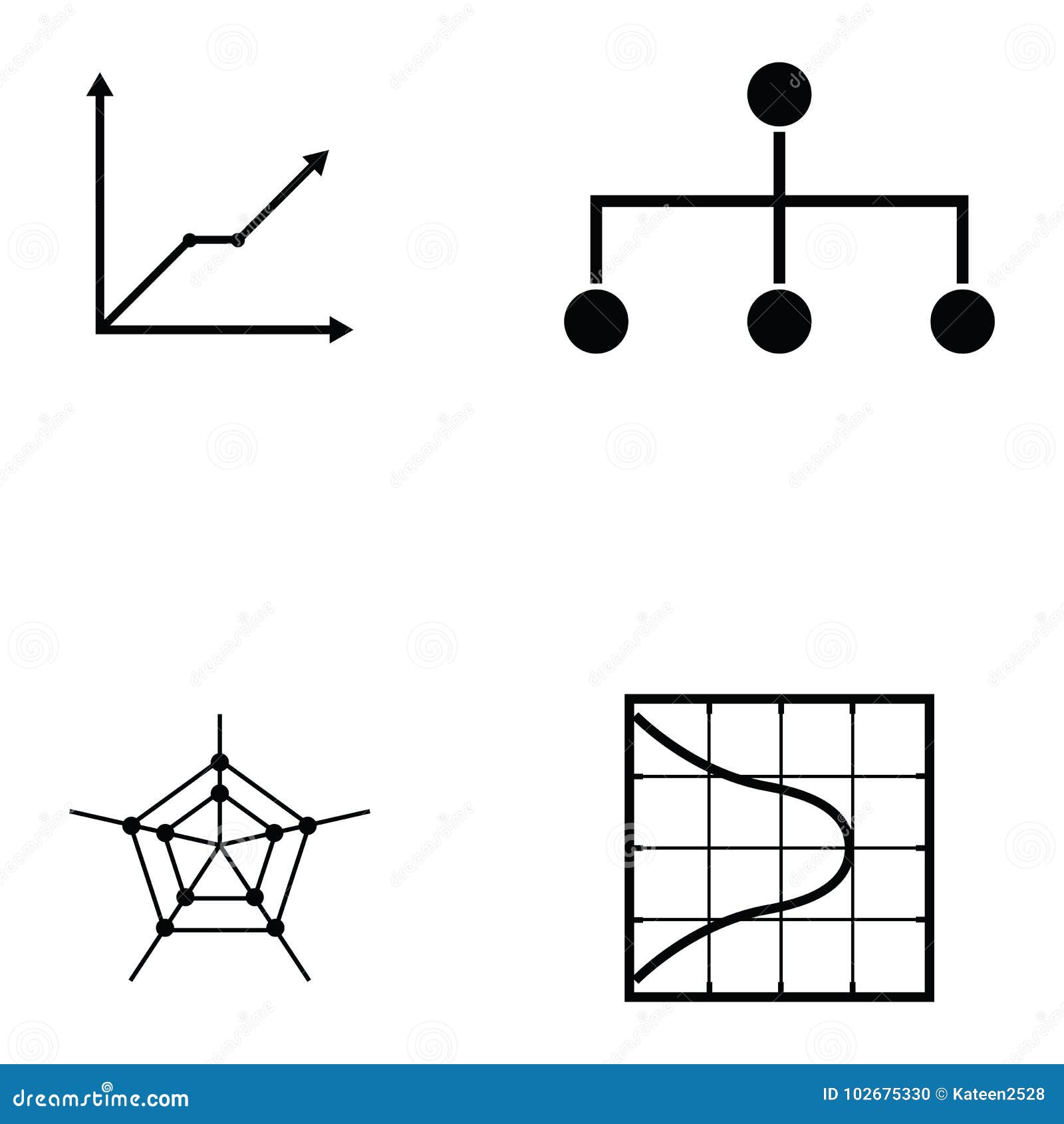 Chart icon set stock vector. Illustration of icon, diagram - 102675330