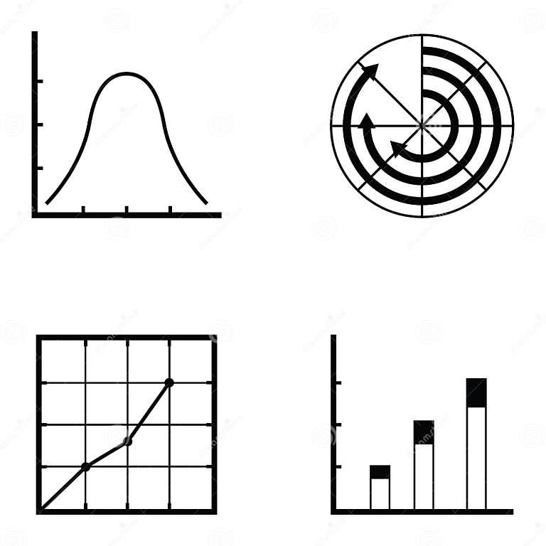 Chart icon set stock vector. Illustration of chart, data - 102675387