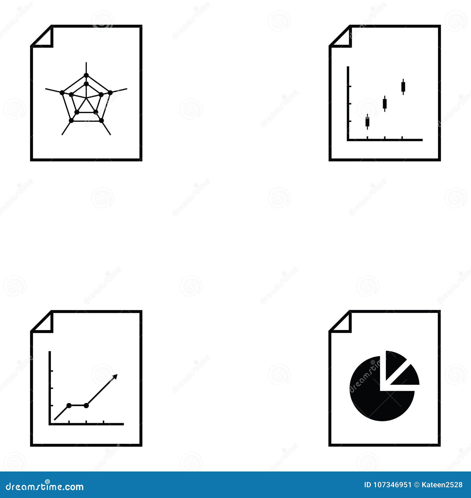 Chart icon set stock vector. Illustration of presentation - 107346951