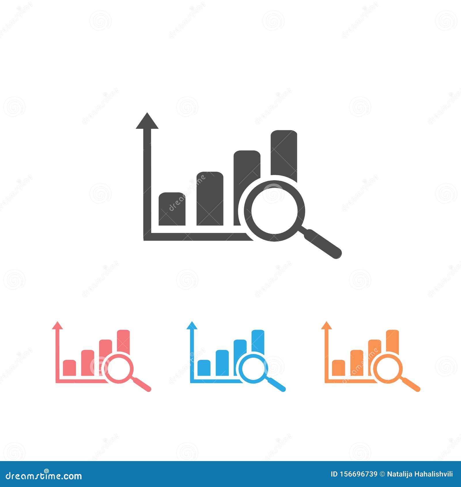 Chart Icon Set with Arrow. Vector Isolated Stock Vector - Illustration ...