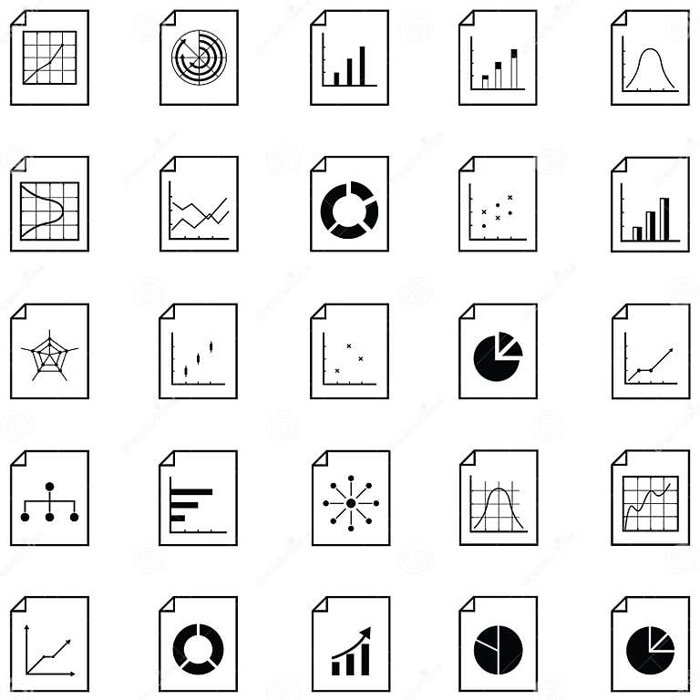 Chart icon set stock vector. Illustration of statistics - 107346993