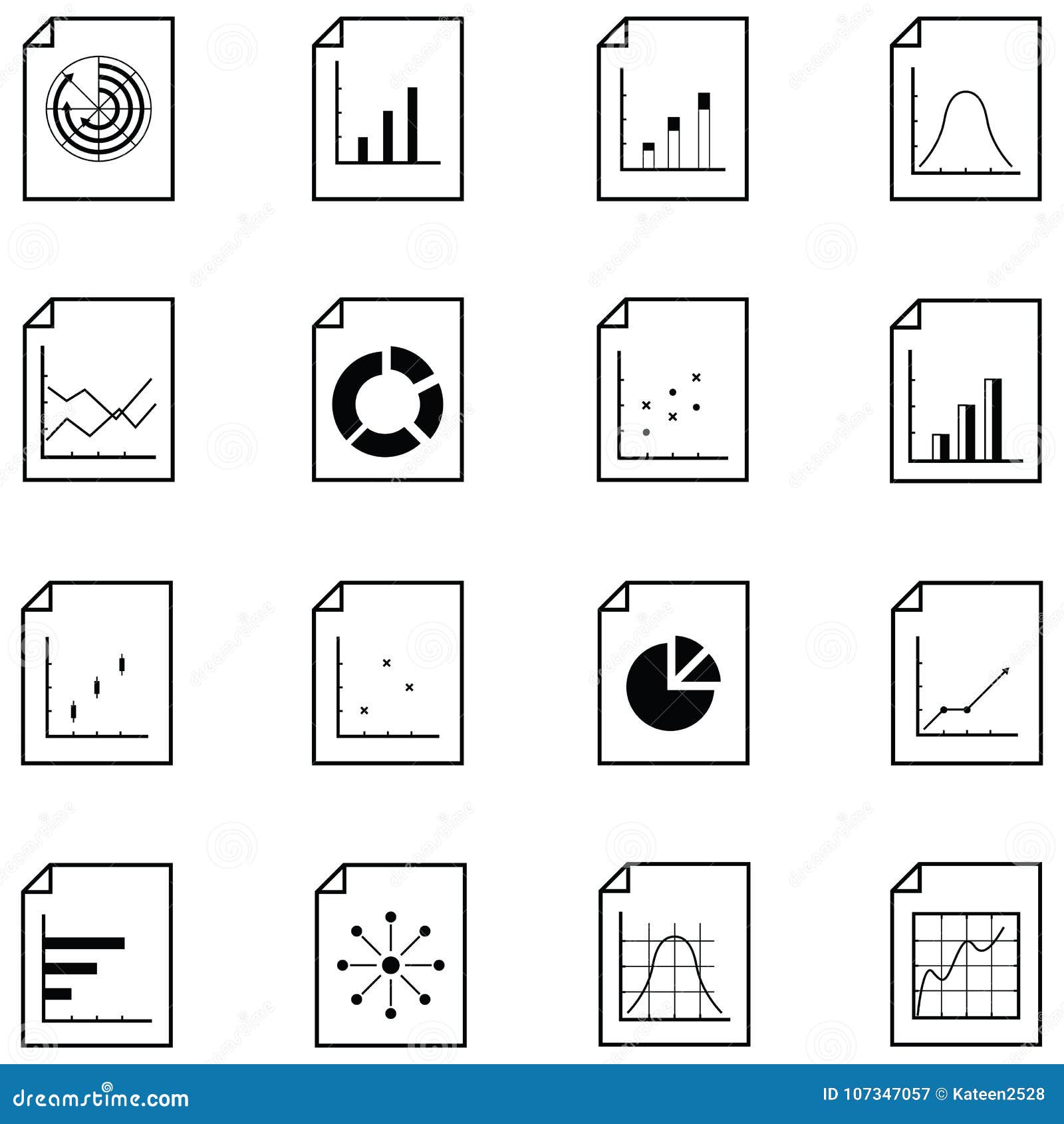 Chart icon set stock vector. Illustration of graphics - 107347057