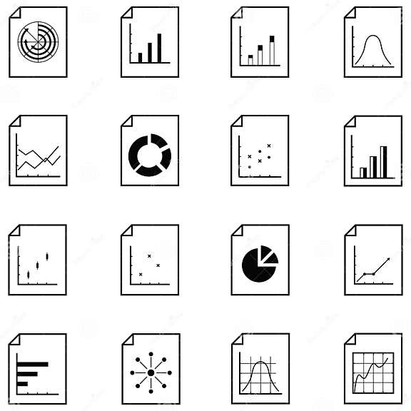 Chart icon set stock vector. Illustration of graphics - 107347057