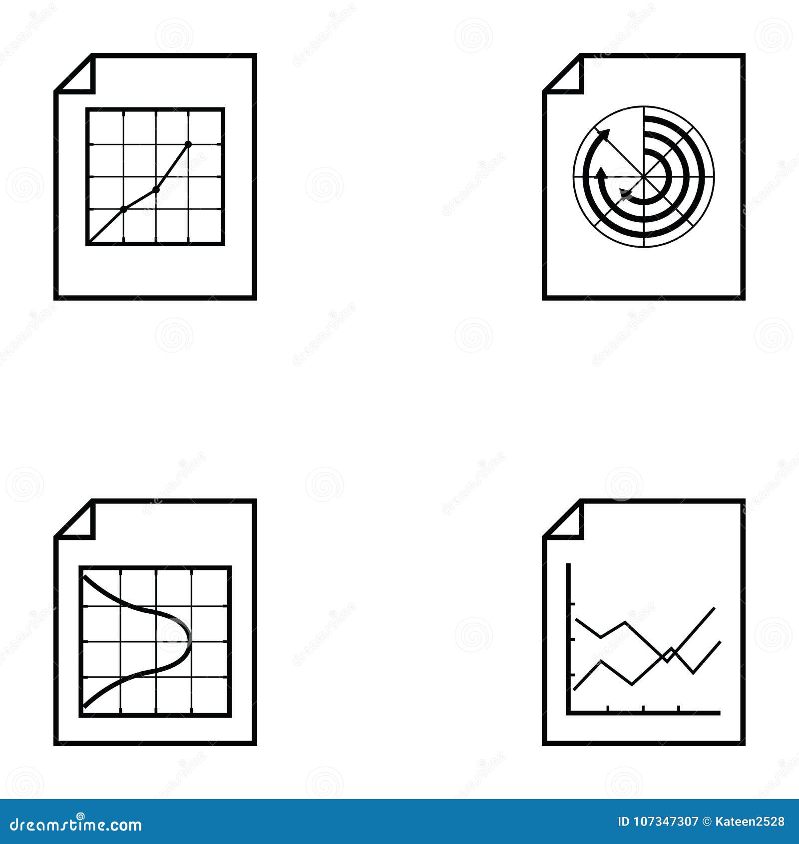 Chart icon set stock vector. Illustration of arrow, statistics - 107347307