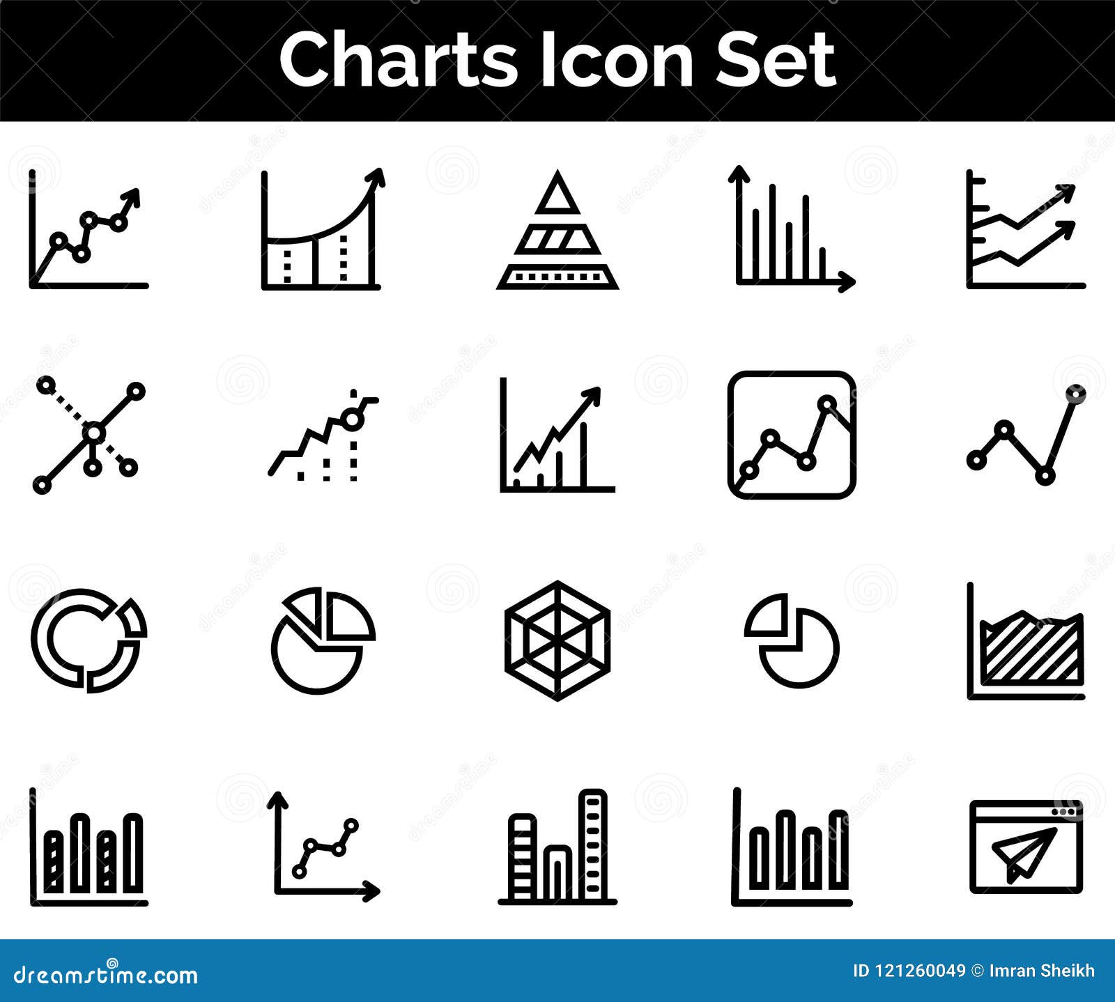 Chart Icon SET Vector Illustration Stock Vector - Illustration of ...