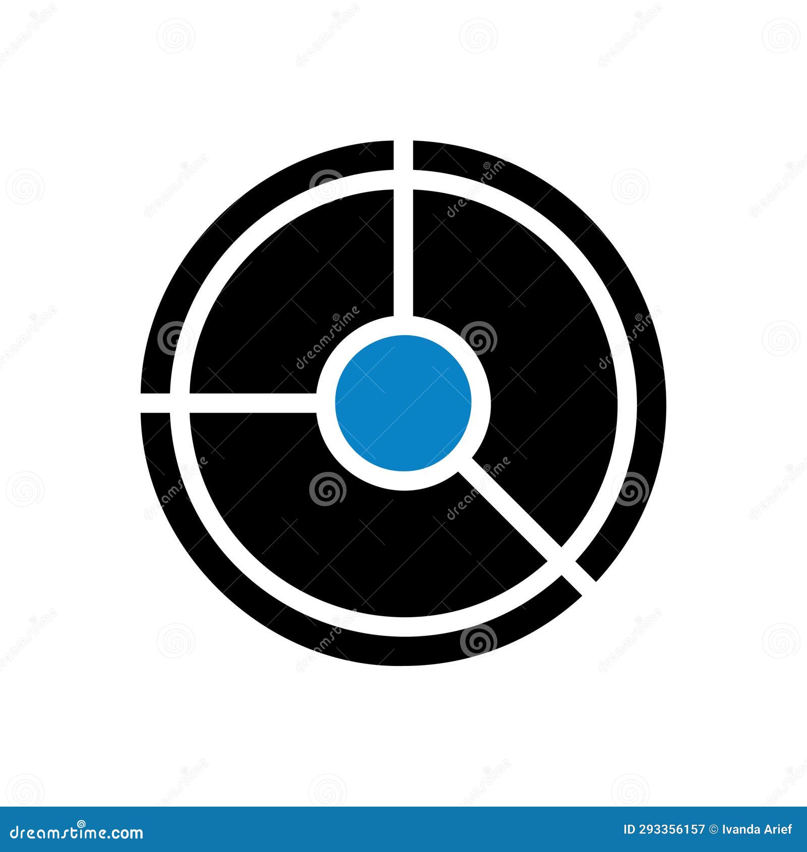 Chart Icon Solid Blue Black Business Symbol Illustration Stock Vector ...