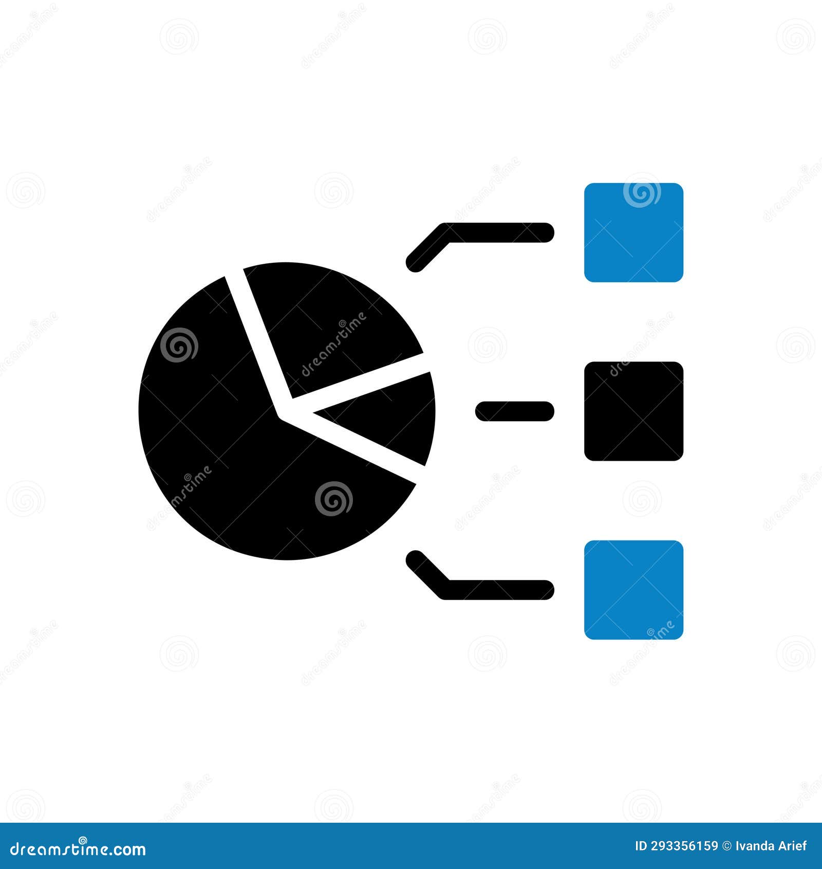 Chart Icon Solid Blue Black Business Symbol Illustration Stock Vector ...