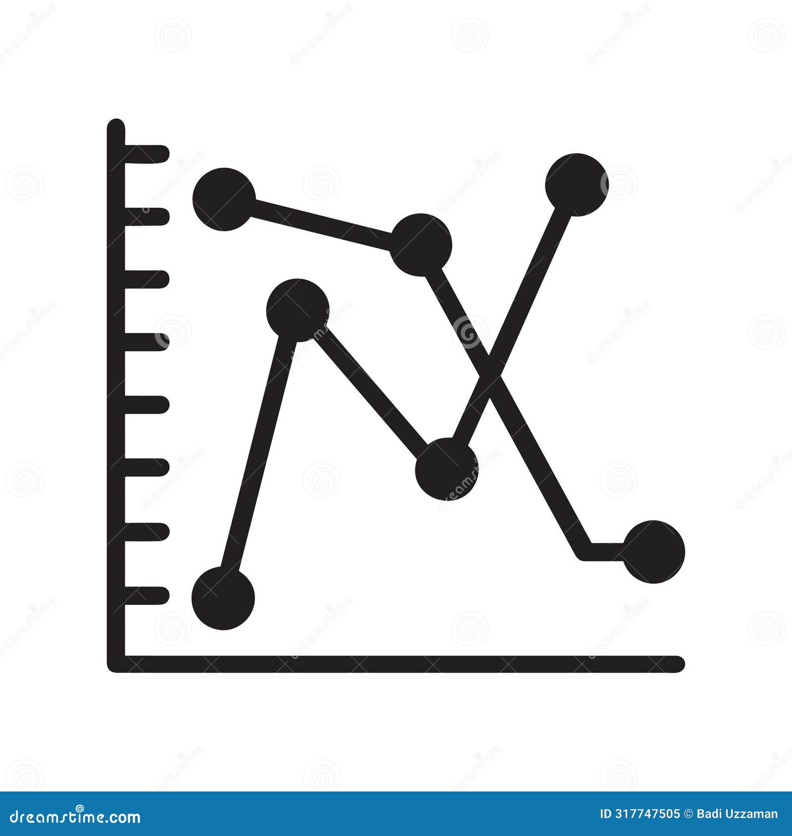 Chart Icon Symbol Vector Image Isolated on the White Background Stock ...