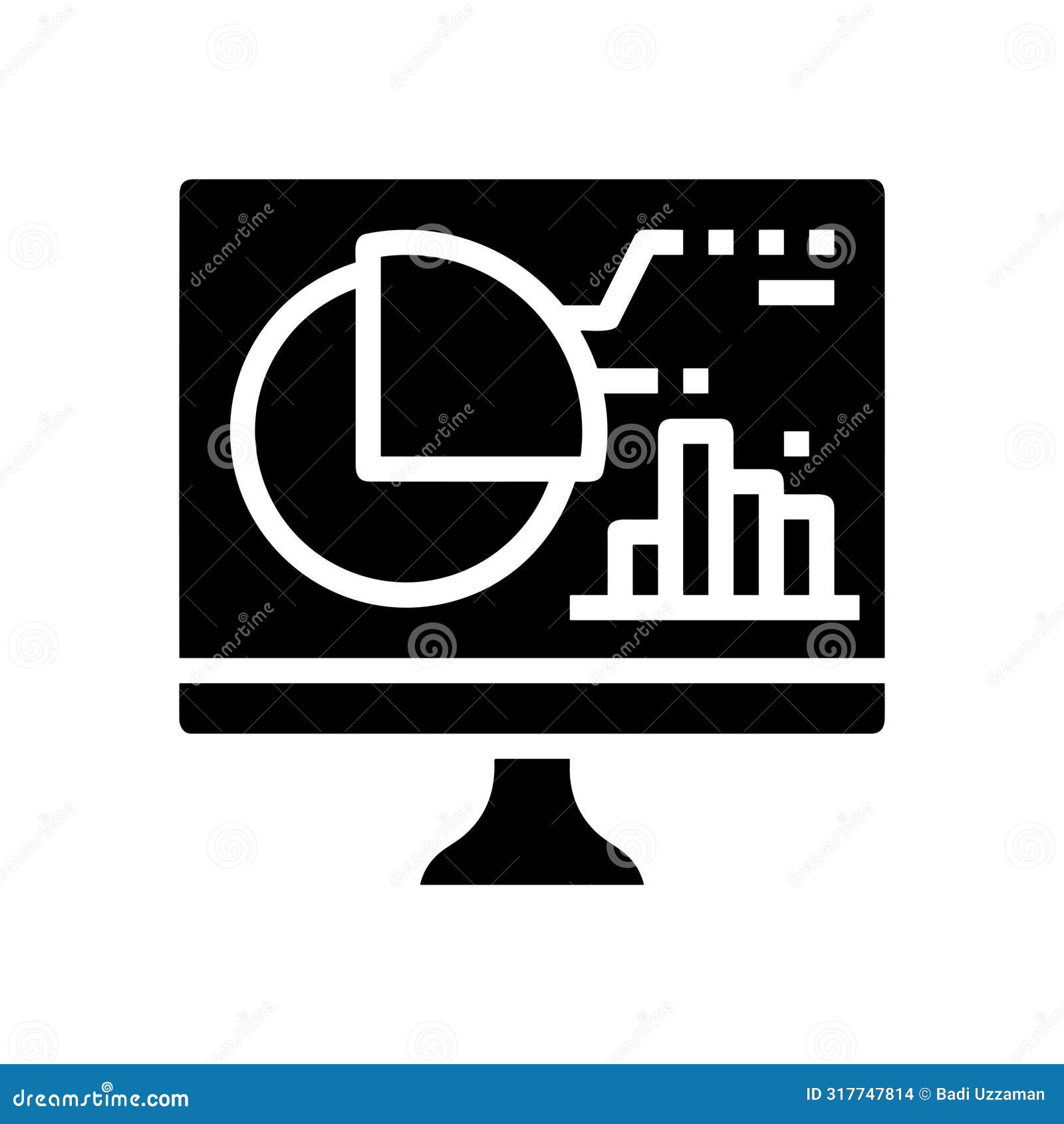 Chart Icon Symbol Vector Image Isolated on the White Background Stock ...