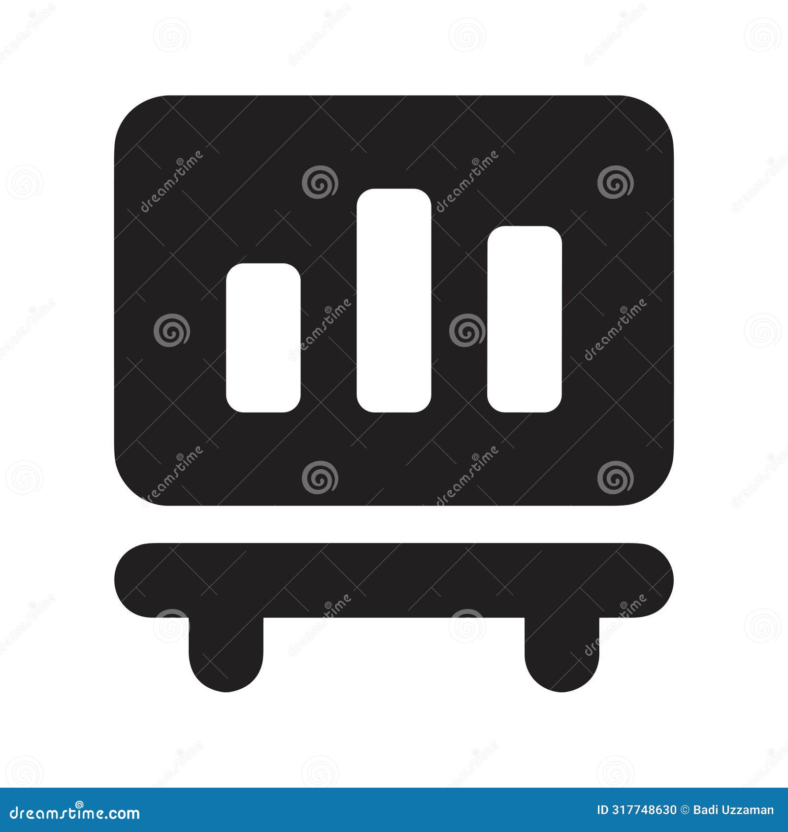 Chart Icon Symbol Vector Image Isolated on the White Background Stock ...