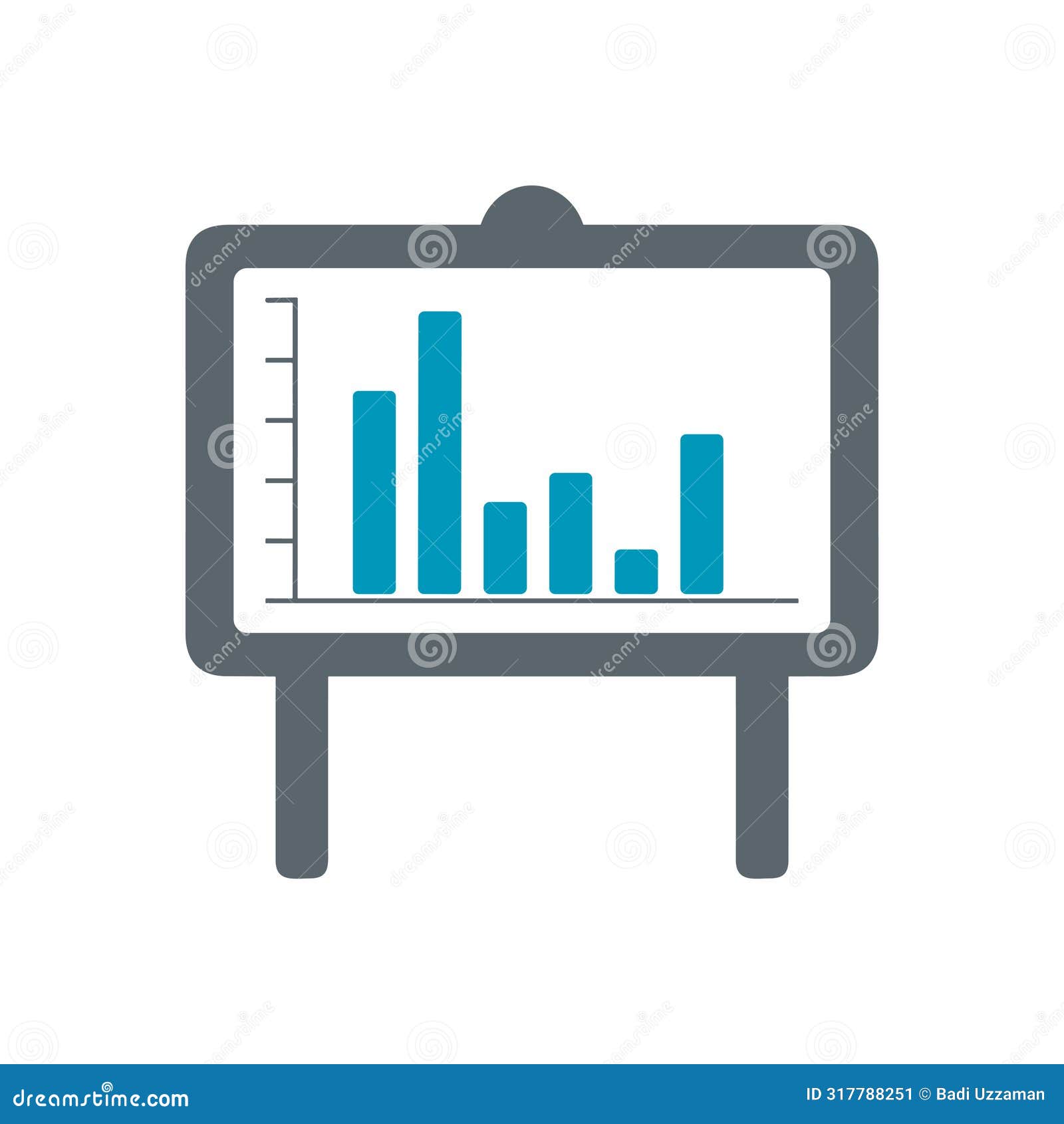 Chart Icon Symbol Vector Image Isolated on the White Background Stock ...