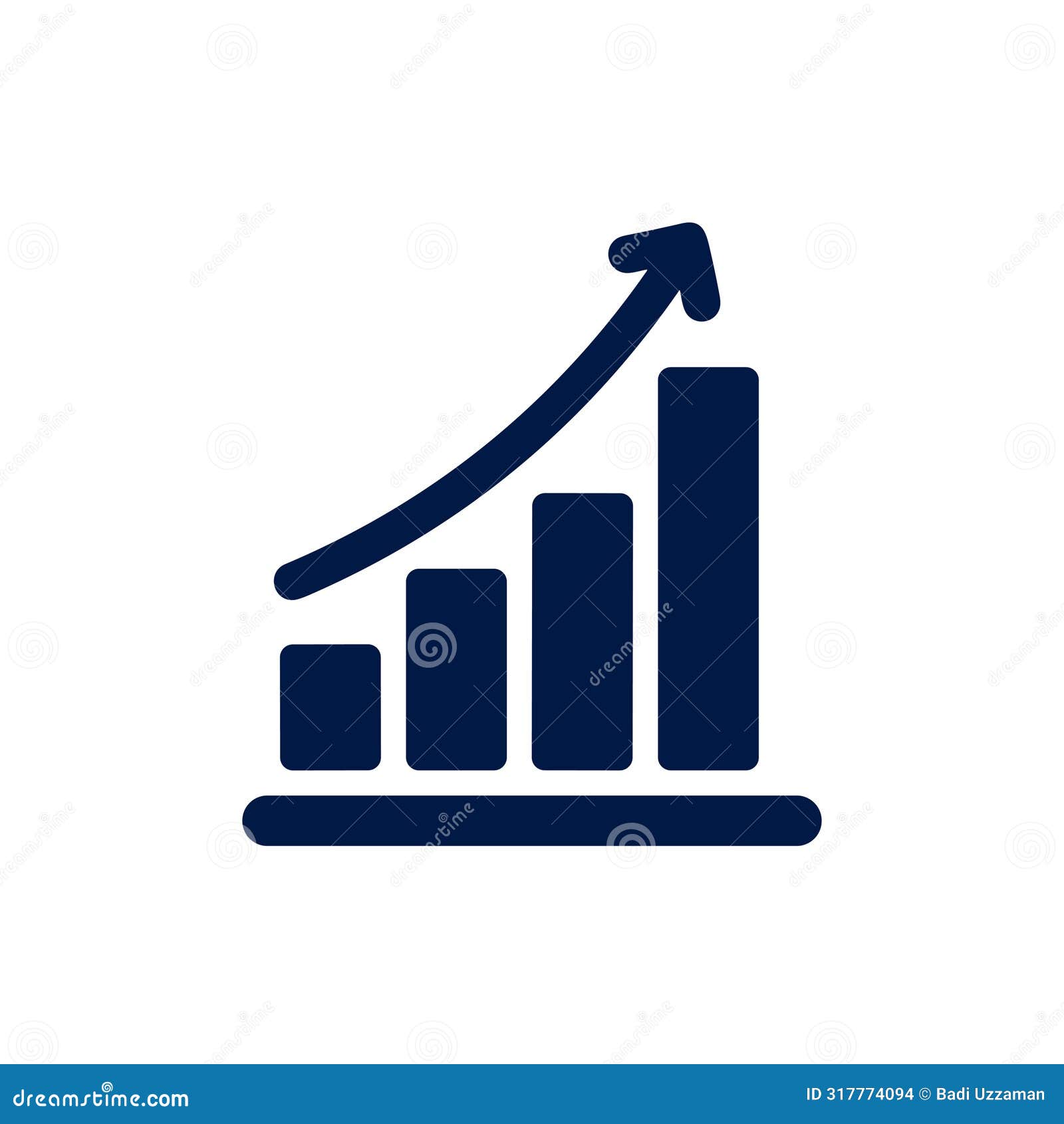 Chart Icon Symbol Vector Image Isolated on the White Background Stock ...