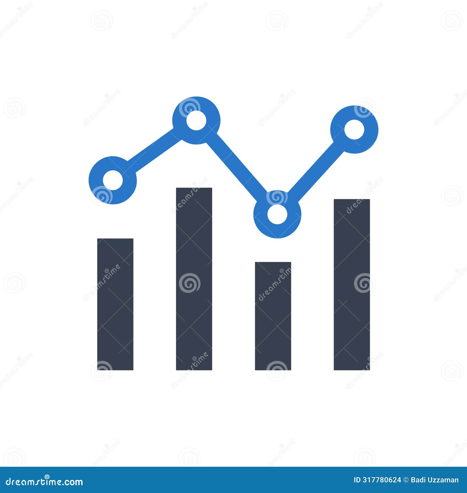 Chart Icon Symbol Vector Image Isolated on the White Background Stock ...