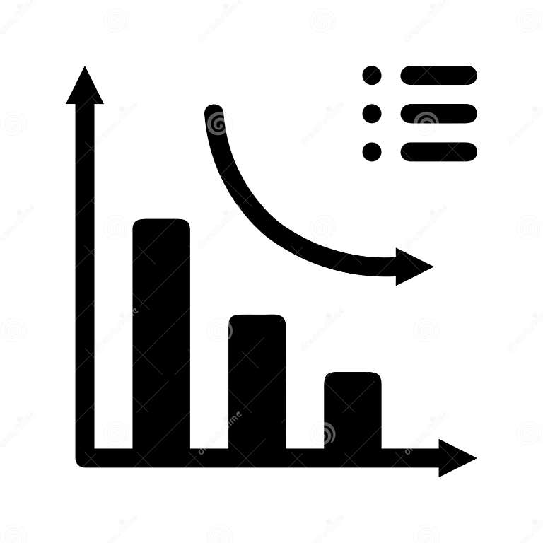 Chart Icon Symbol Vector Image Isolated on the White Background Stock ...