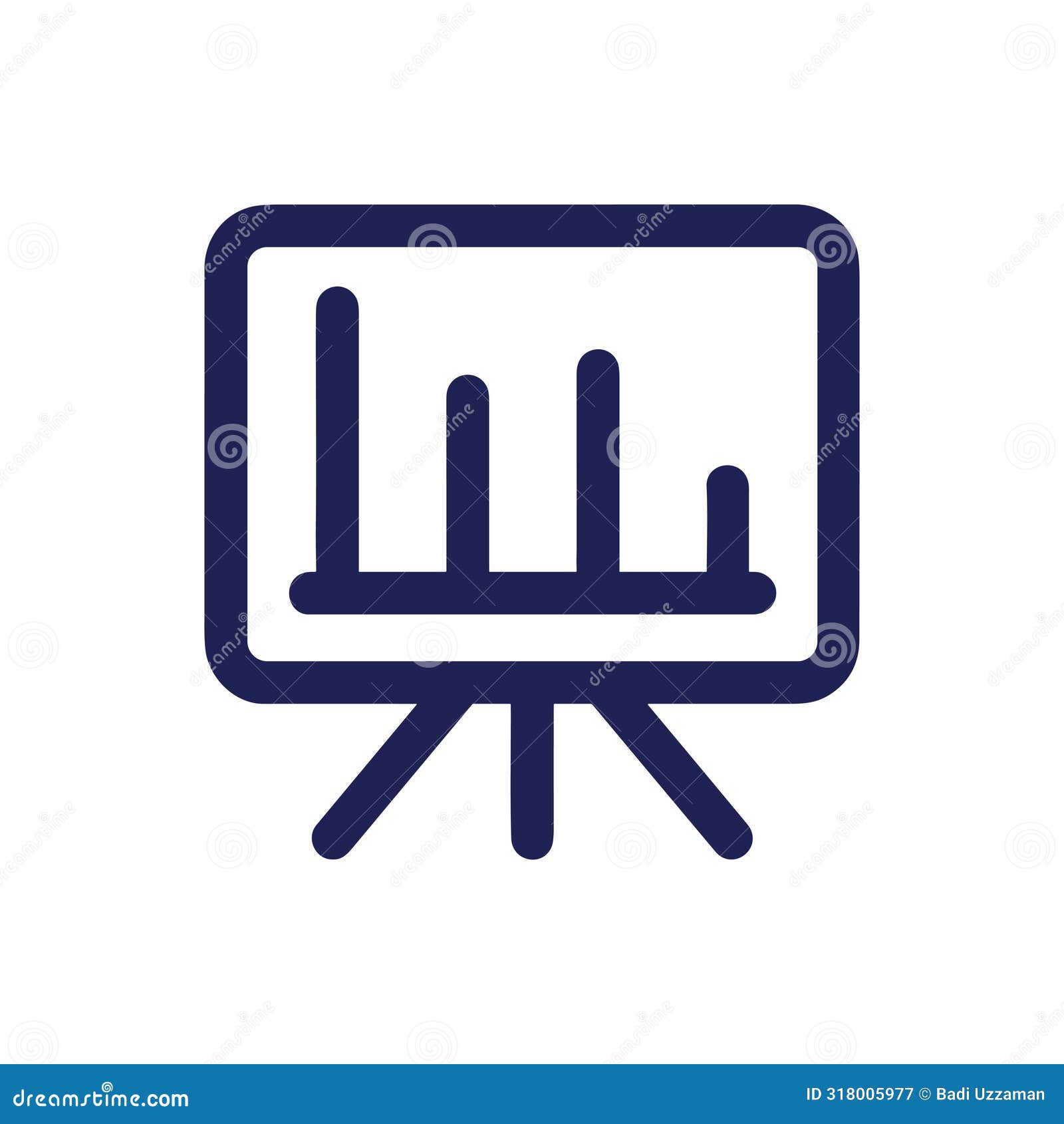 Chart Icon Symbol Vector Image Isolated on the White Background Stock ...