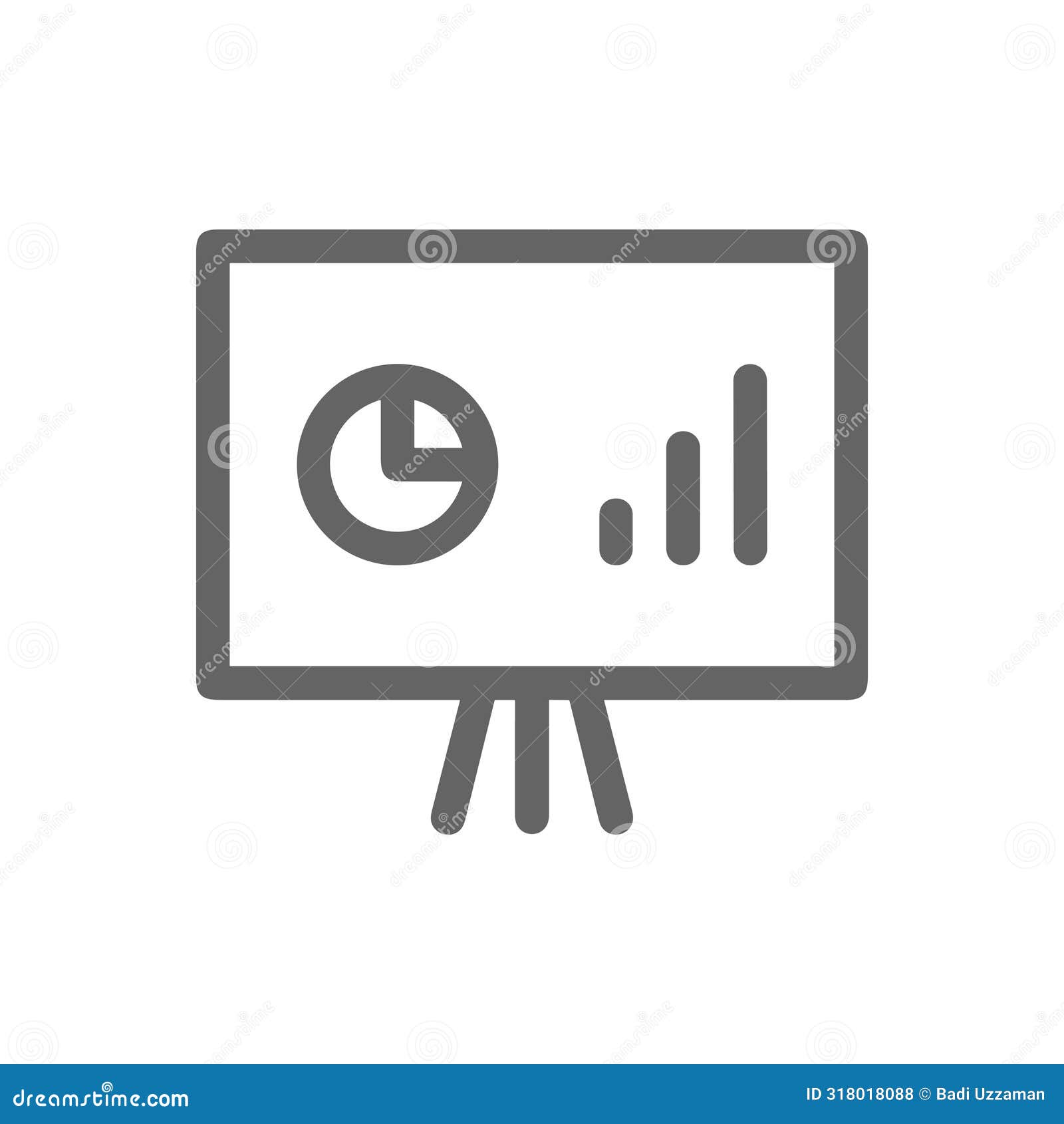 Chart Icon Symbol Vector Image Isolated on the White Background Stock ...
