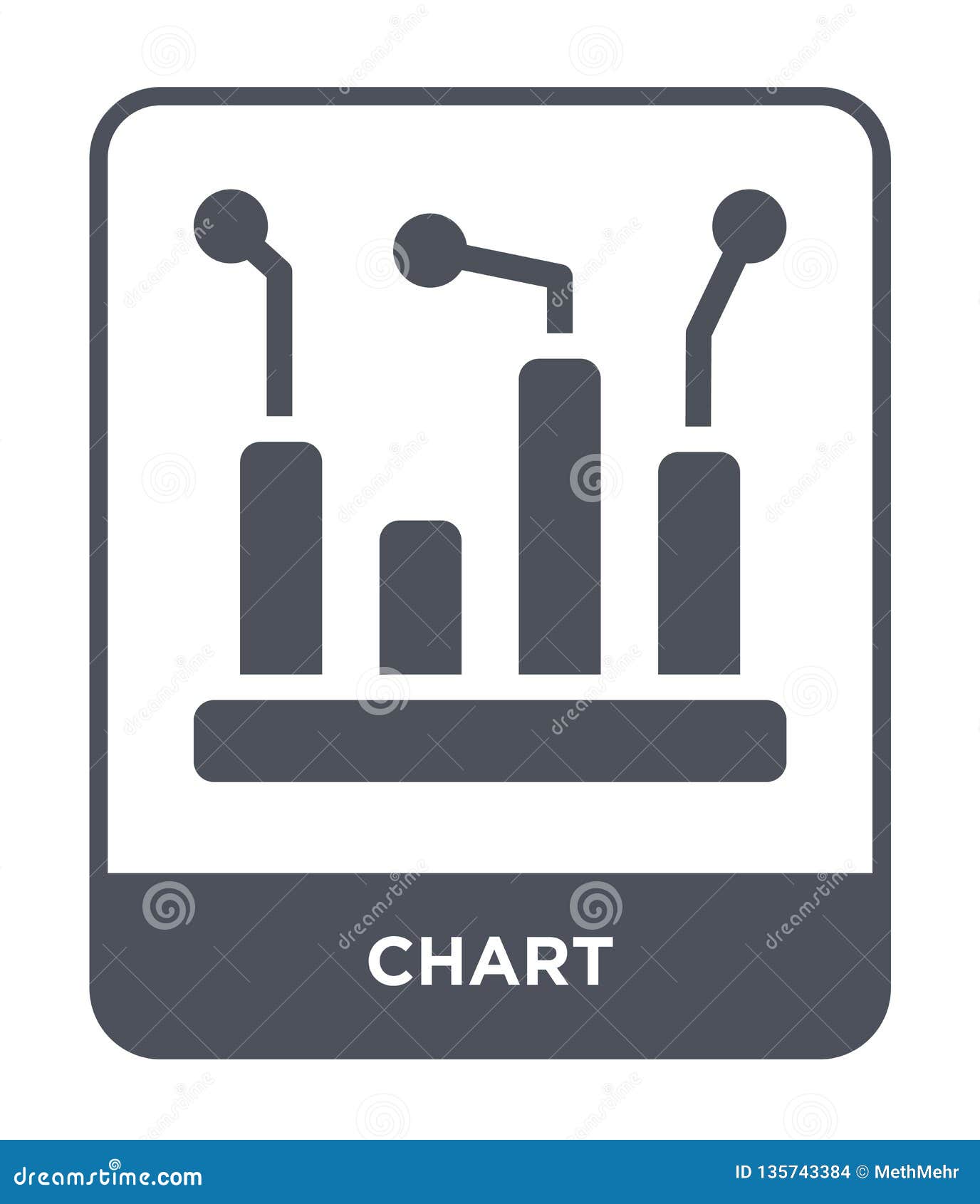 Chart Icon in Trendy Design Style. Chart Icon Isolated on White ...