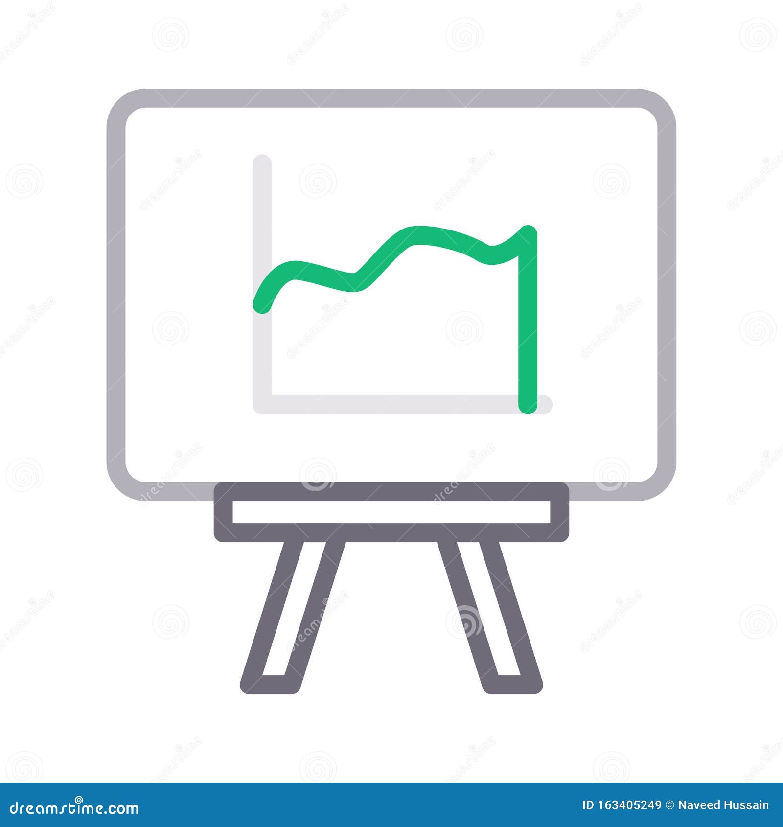 Chart Vector Color Line Icon Stock Illustration - Illustration of ...