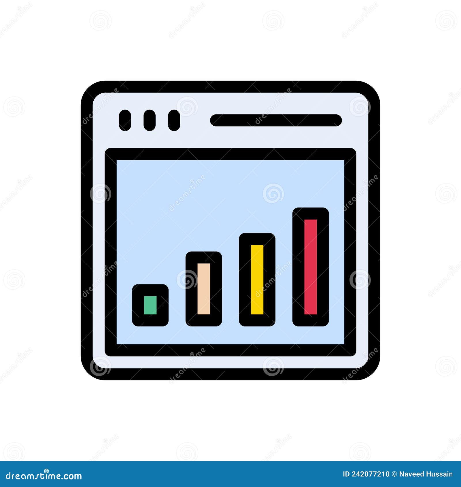 Chart Vector Color Line Icon Stock Vector - Illustration of report ...