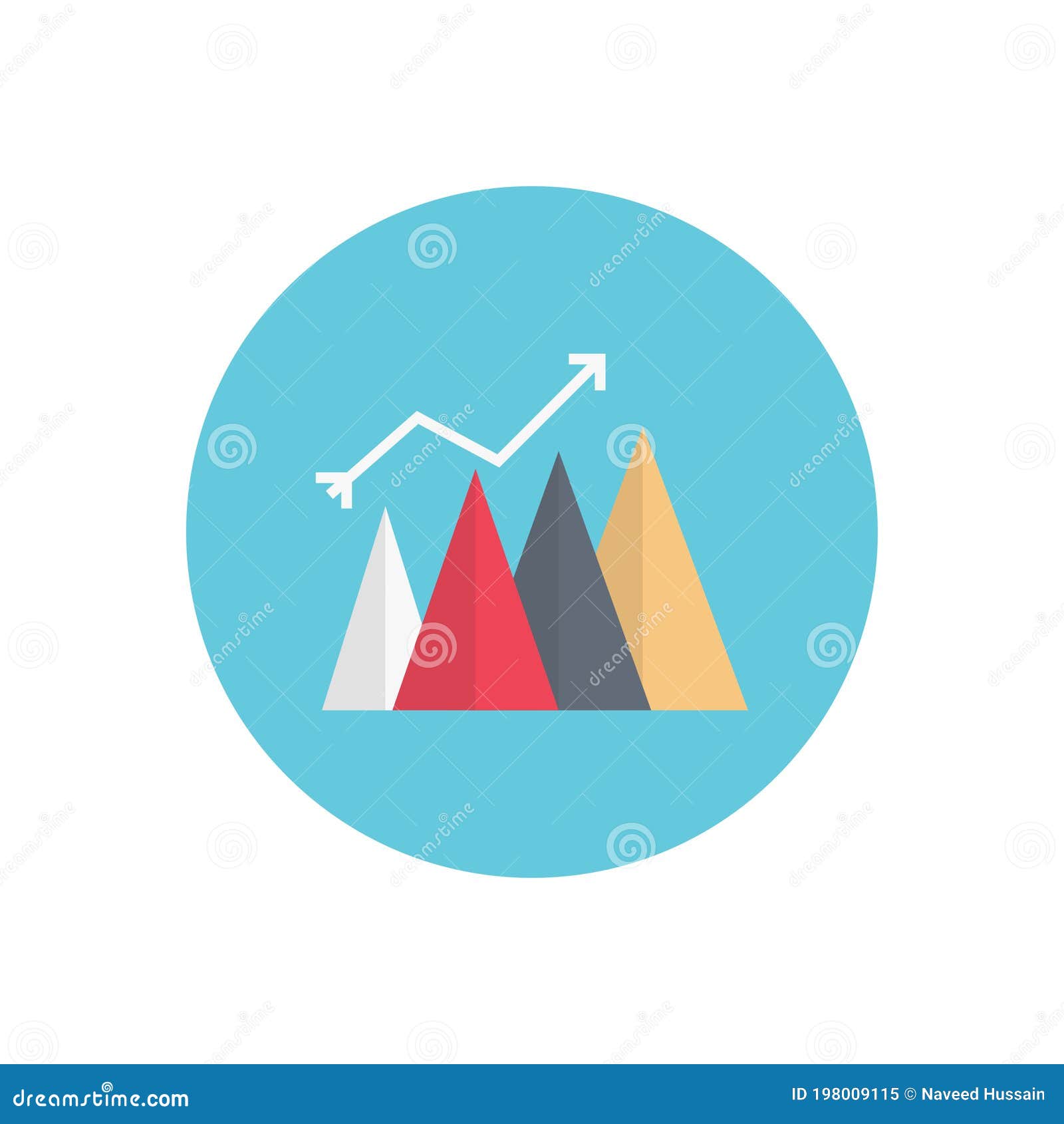 Chart Vector Flat Colour Icon Stock Vector - Illustration of ...