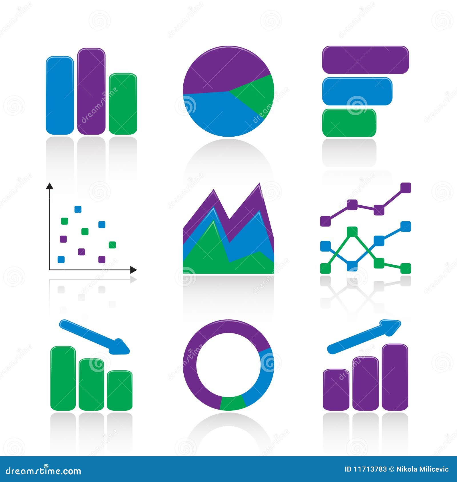 Chart icons stock vector. Illustration of graphic, number - 11713783