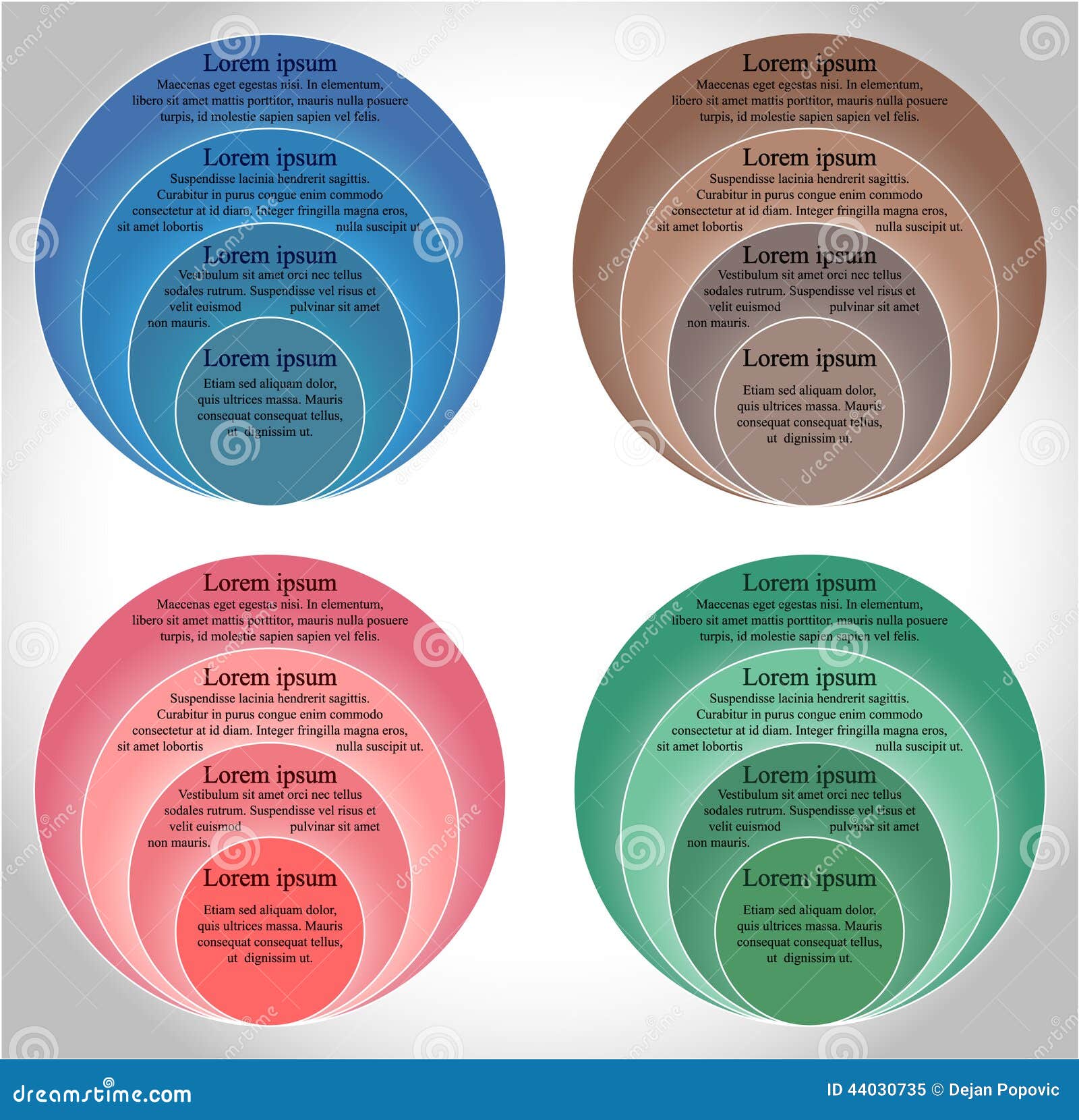 Four Bar Charts, Columns, Infographic For Business Vector Illustration ...