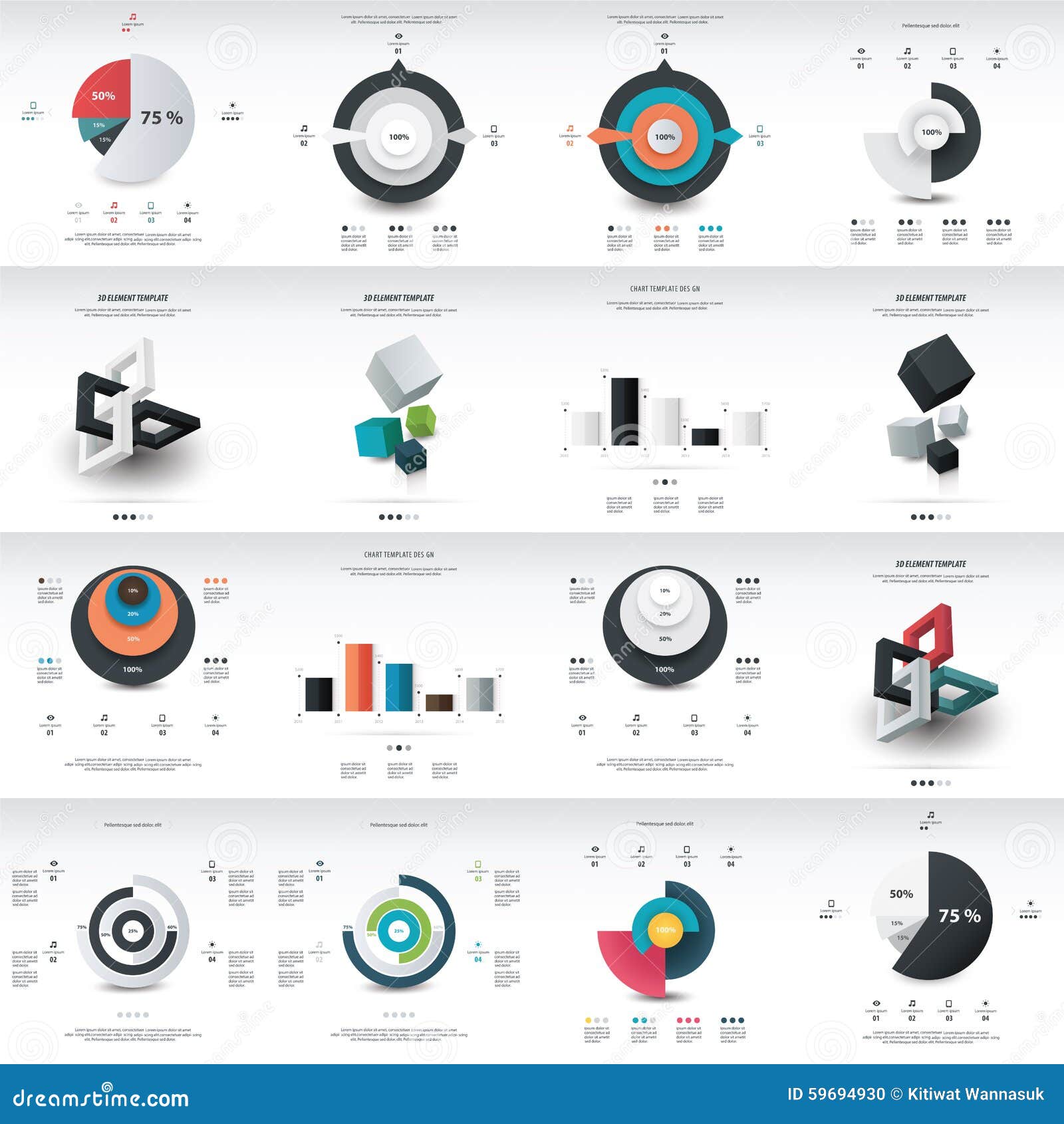 Chart Infographics Template Design Stock Vector - Illustration of icon ...