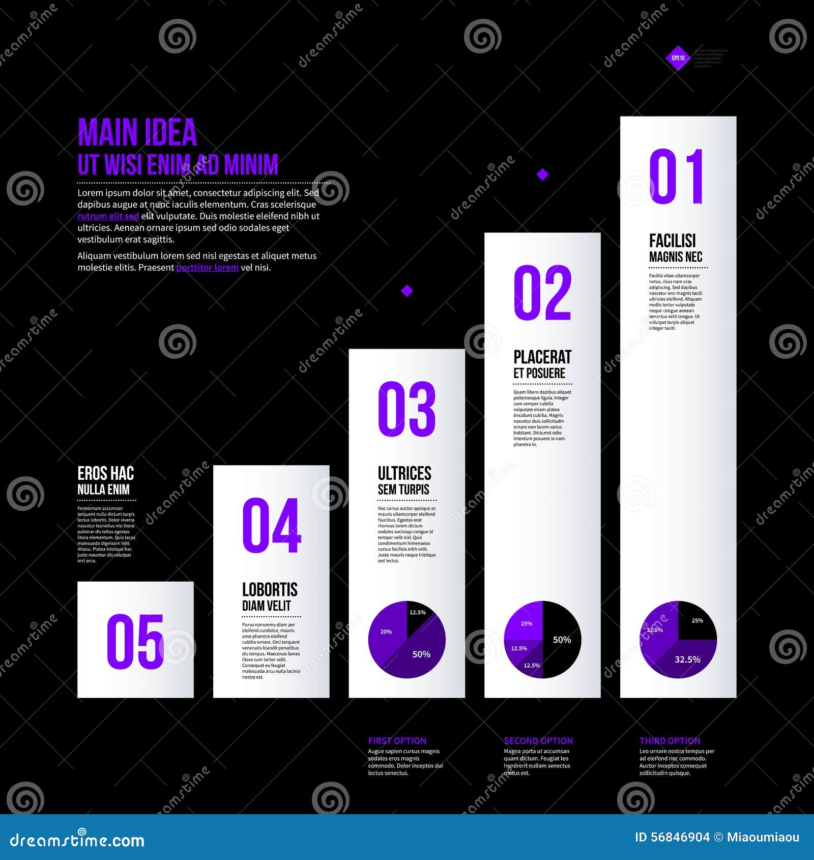 Chart Layout with Vertical Elements. EPS10 Vector Stock Vector ...