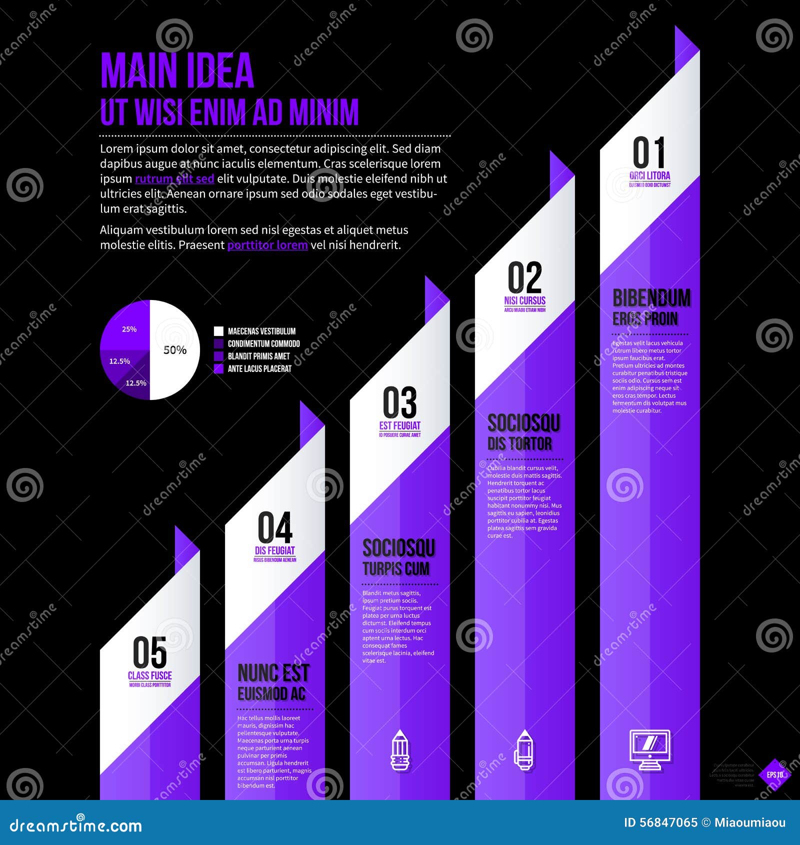 Chart Layout with Vertical Elements. EPS10 Vector Stock Vector ...