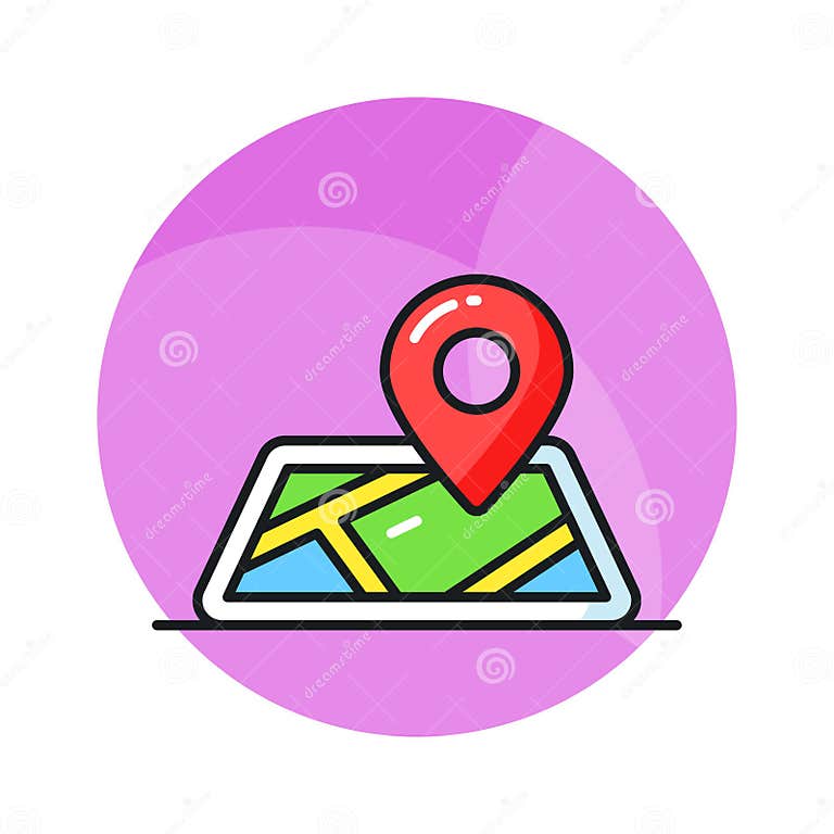 A Chart with Location Pointer, Trendy Icon of Map Location Stock Vector ...