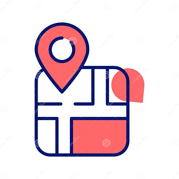 A Chart with Location Pointer, Trendy Icon of Map Location Stock Vector ...