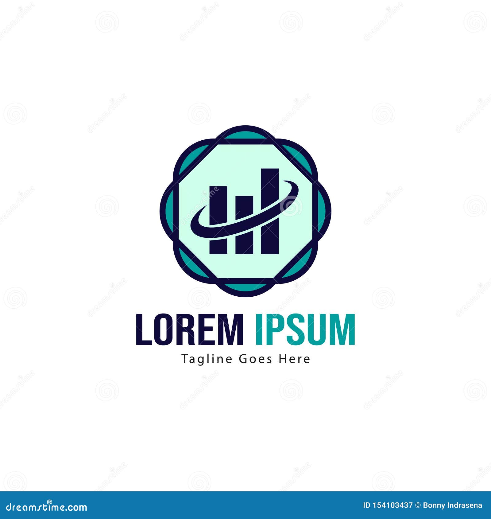 Chart Logo Template Design. Chart Logo with Modern Frame Isolated on ...