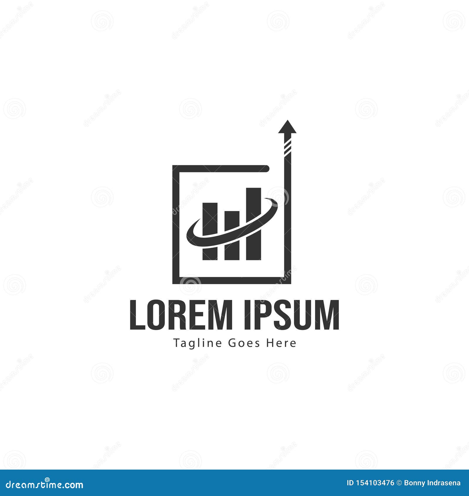 Chart Logo Template Design. Chart Logo with Modern Frame Isolated on ...