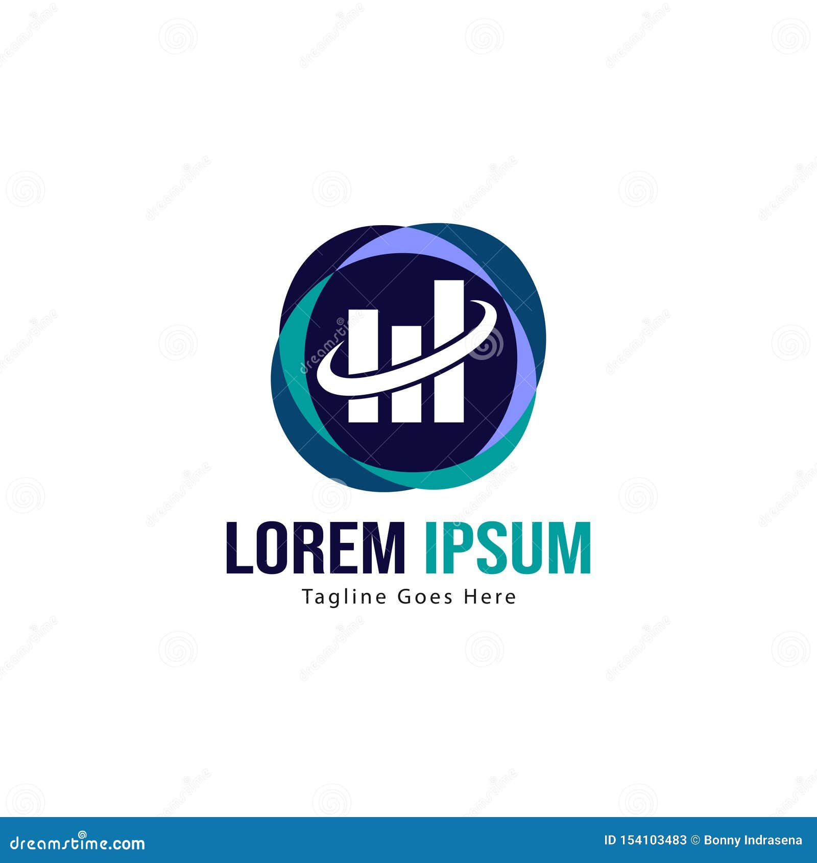 Chart Logo Template Design. Chart Logo with Modern Frame Isolated on ...