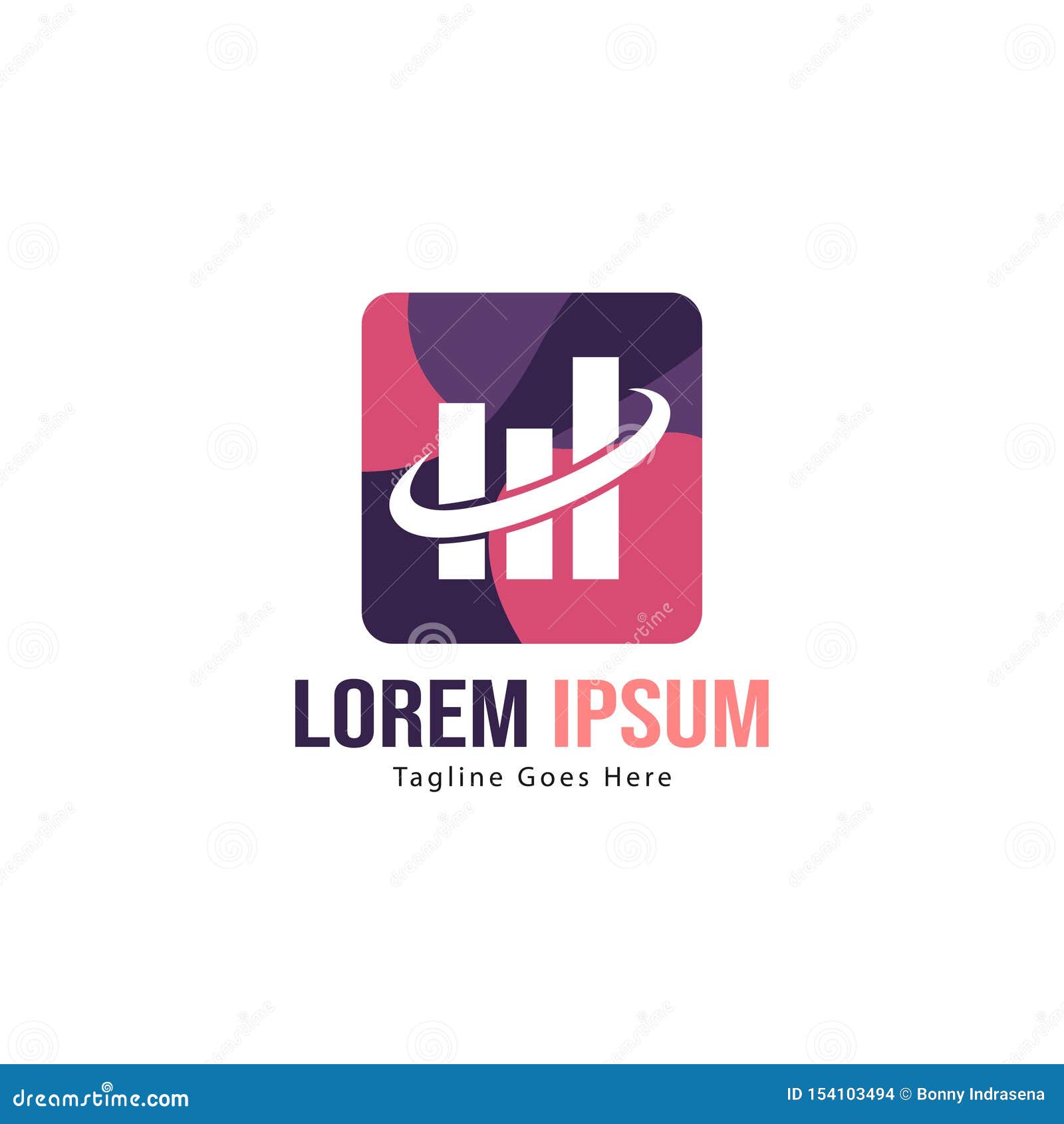 Chart Logo Template Design. Chart Logo with Modern Frame Isolated on ...