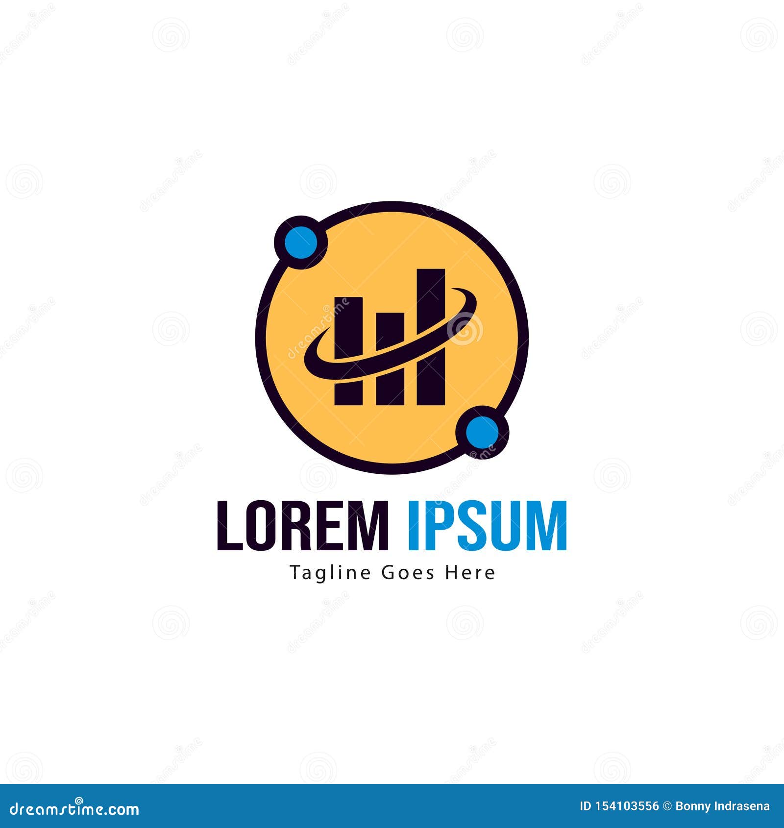 Chart Logo Template Design. Chart Logo with Modern Frame Isolated on ...